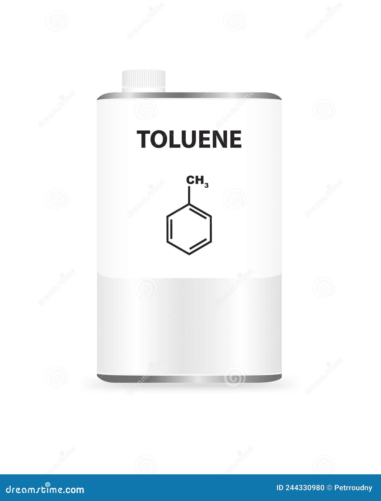 Toluene Or Toluol Vector Illustration. Labeled Structure And Uses ...
