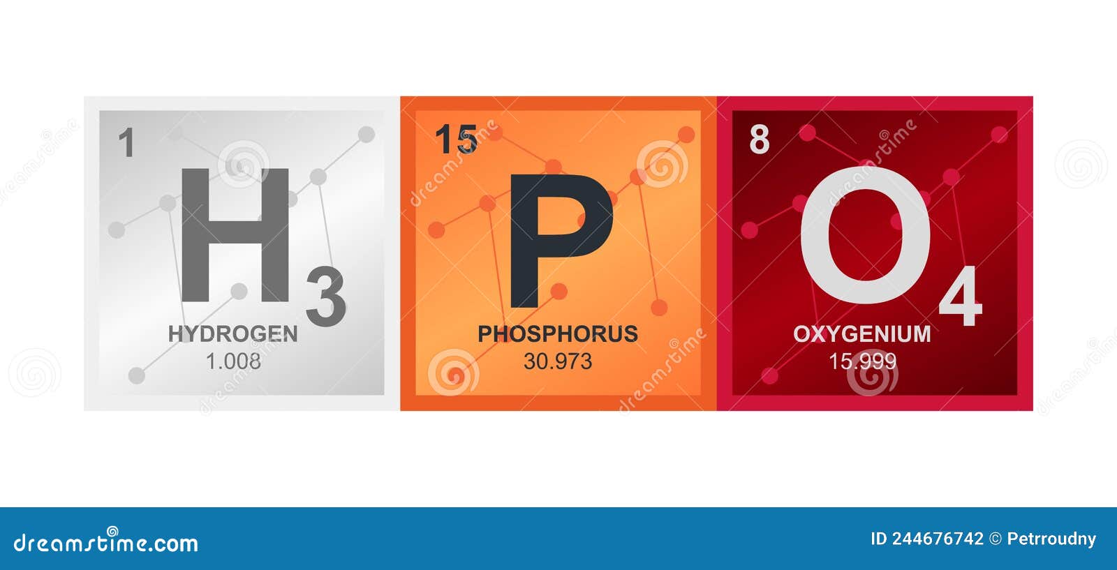 Vector Symbol of Phosphoric Acid H3PO4 Compound Consisting of Hydrogen ...