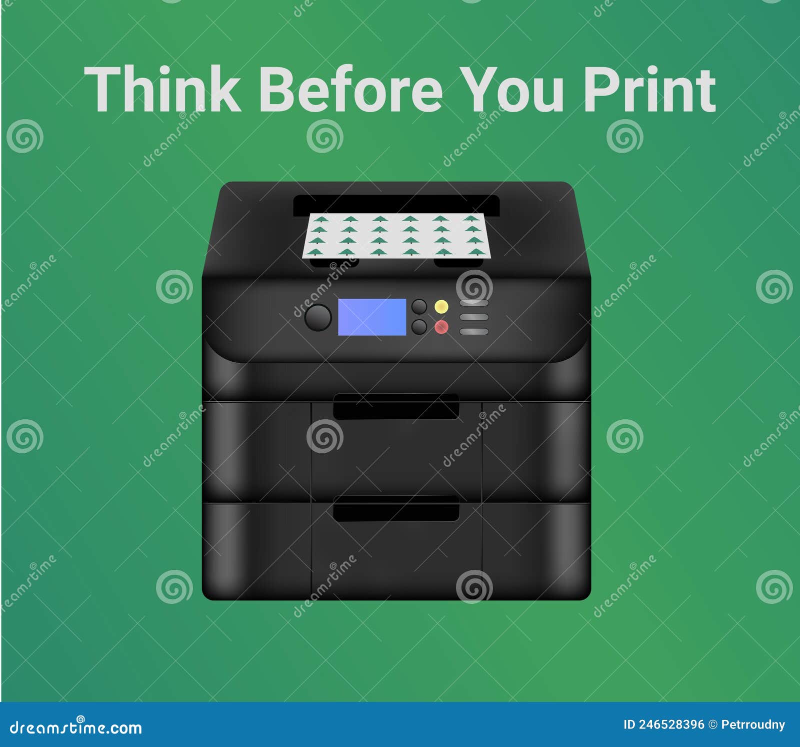 Green Eco Printing Concept. Think before You Print. Please Consider the ...