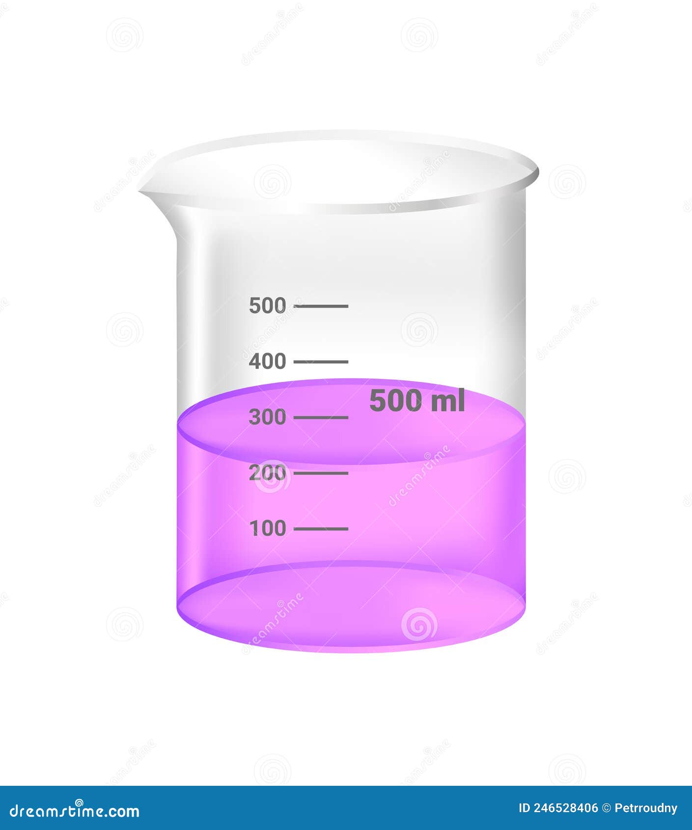 Realistic Chemical Beaker with Pink or Purple Liquid Fluid â€“ Solvent ...