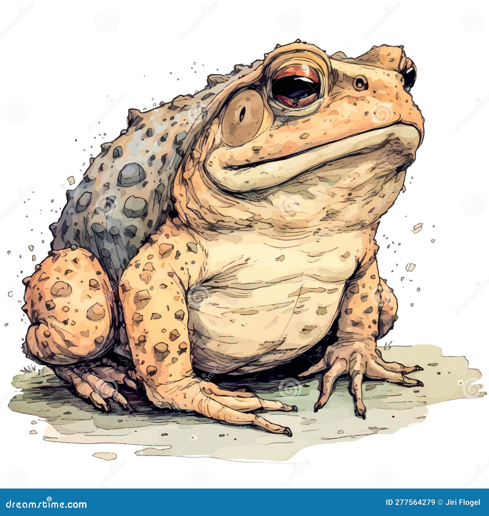 A Cute Toad Sitting On A Leaf Vector Illustration | CartoonDealer.com ...