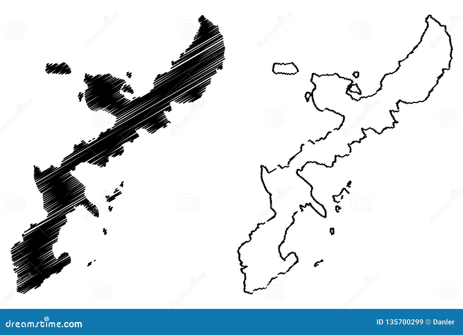 Okinawa island map vector stock vector. Illustration of design - 135700299