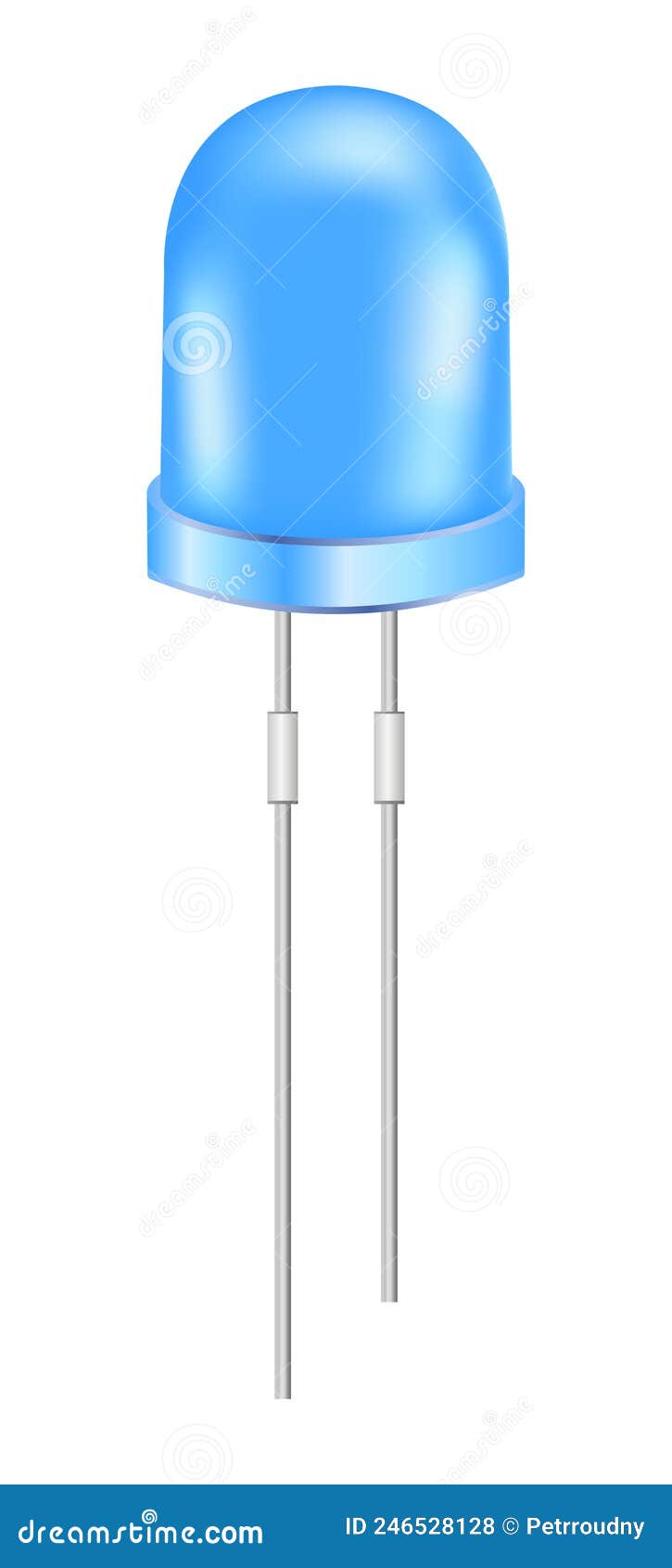 Vector Realistic 3d Blue Light and a Bright Emitting Diode or Small LED ...