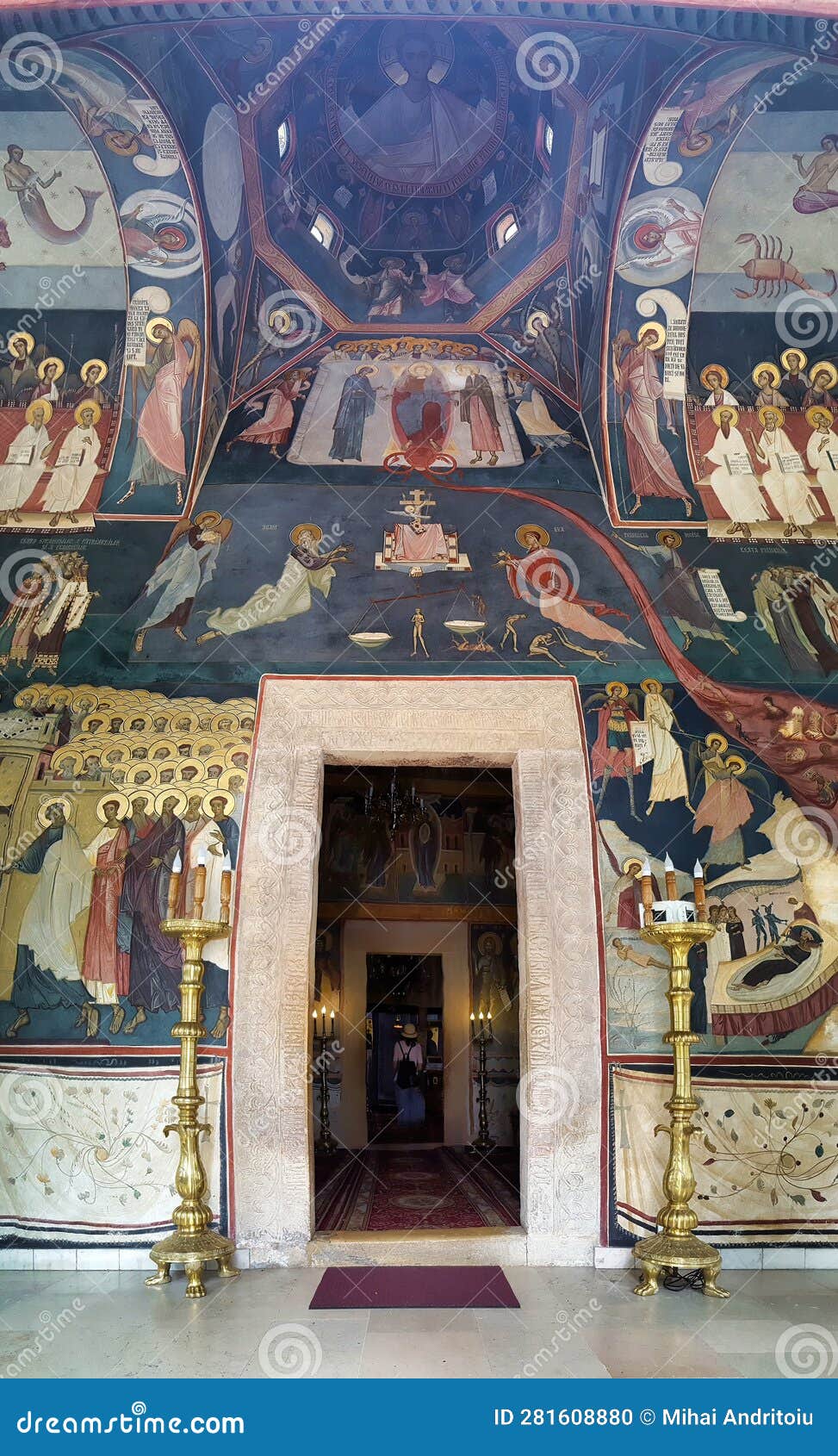 Tismana Nun Monastery Entrance Vertical Panorama. Editorial Image ...