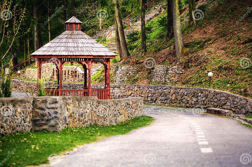 Tismana village stock image. Image of path, tismana, spring - 24999127