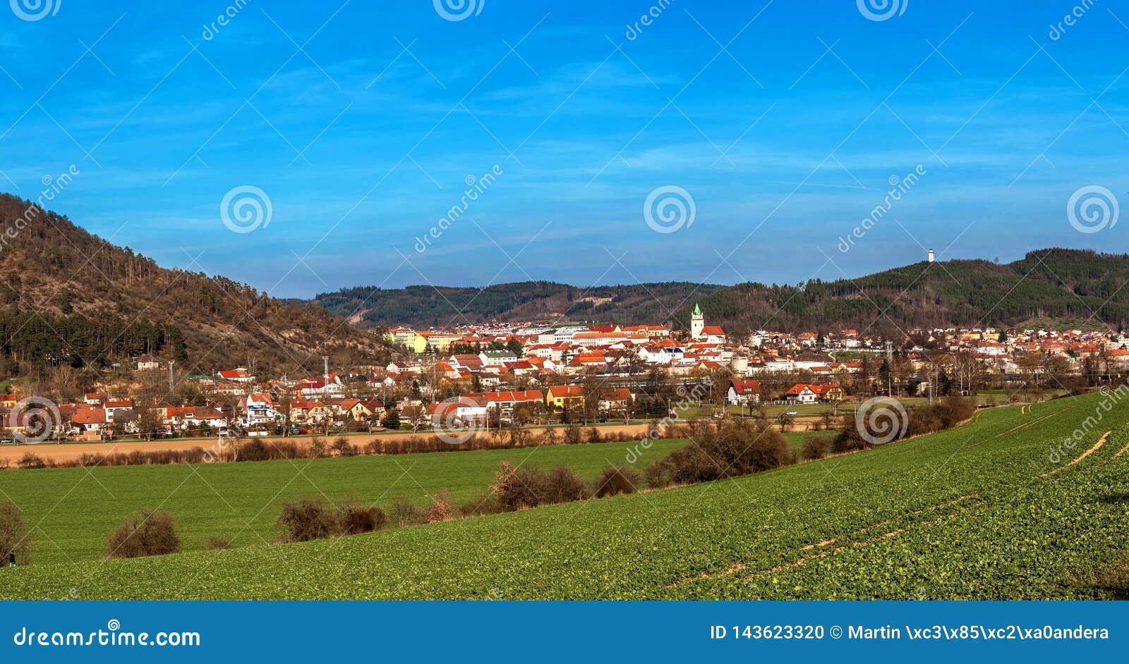 TISNOV, CZECH REPUBLIC - MARCH 30, 2019: Spring View of Small Town ...
