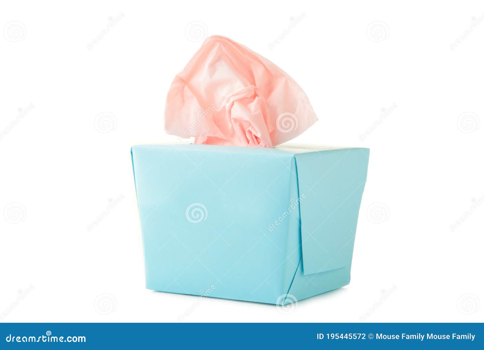 Tissue Blue Box Isolated on a White Background Stock Photo - Image of ...
