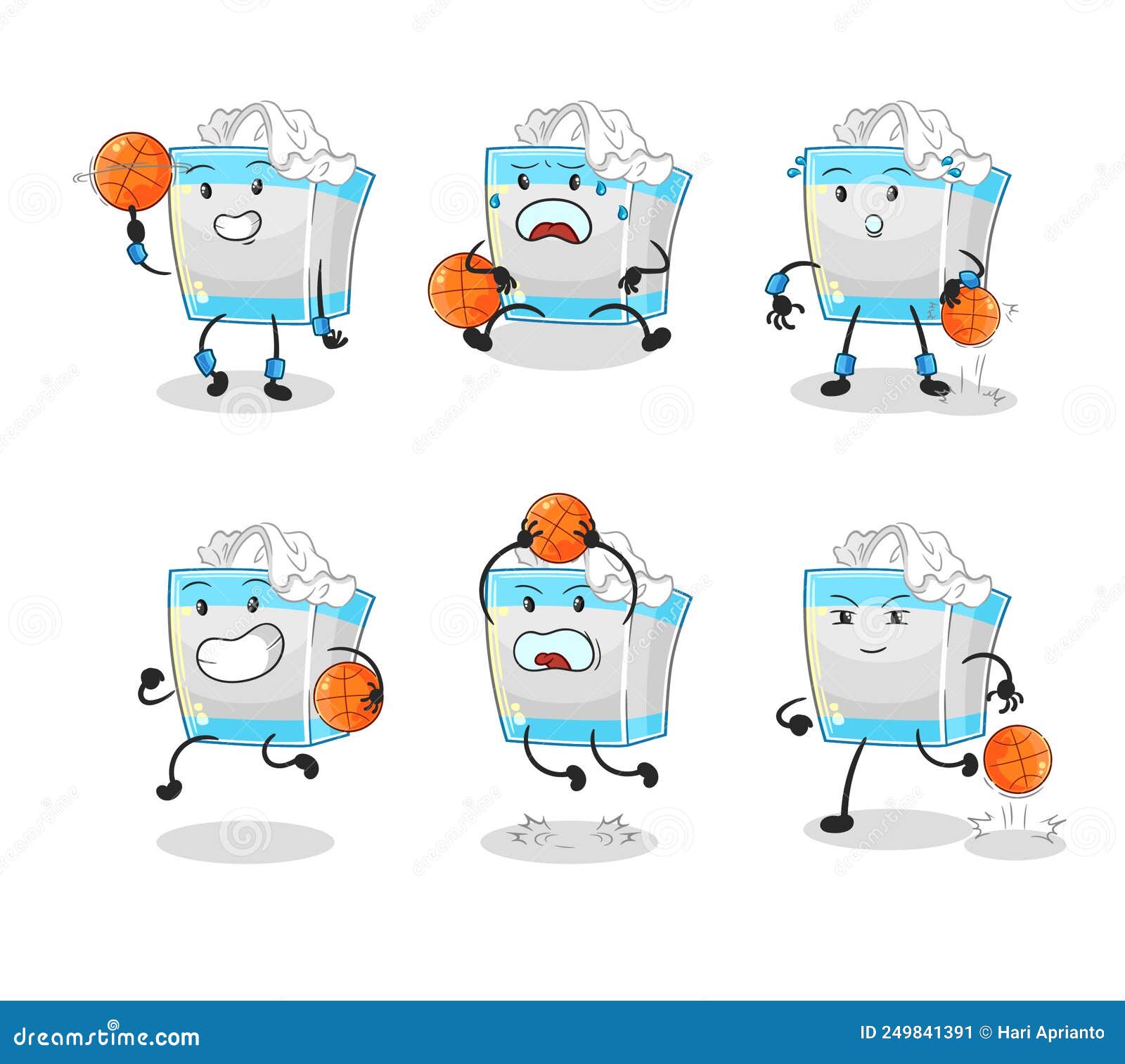 Tissue Box Basketball Player Group Character. Mascot Vector Stock ...