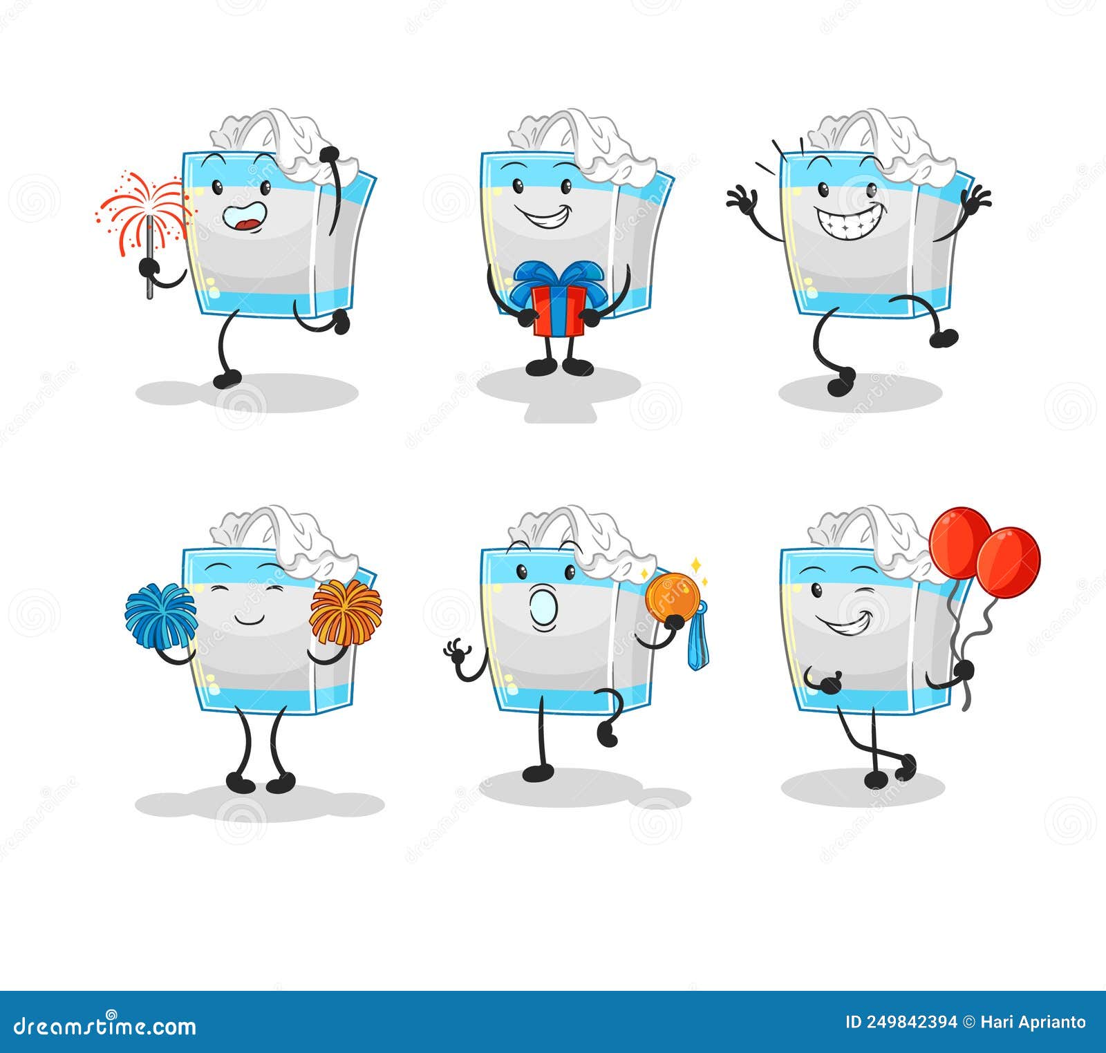 Tissue Box Celebration Set Character. Cartoon Mascot Vector Stock ...