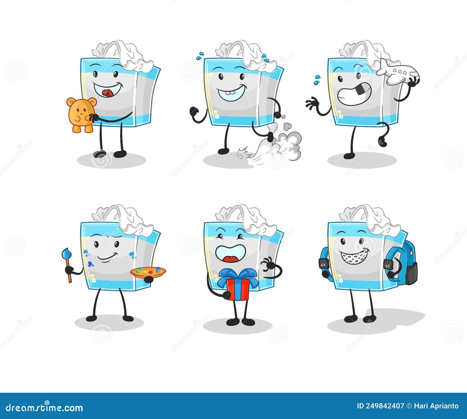 Tissue Box Children Group Character. Cartoon Mascot Vector Stock Vector ...