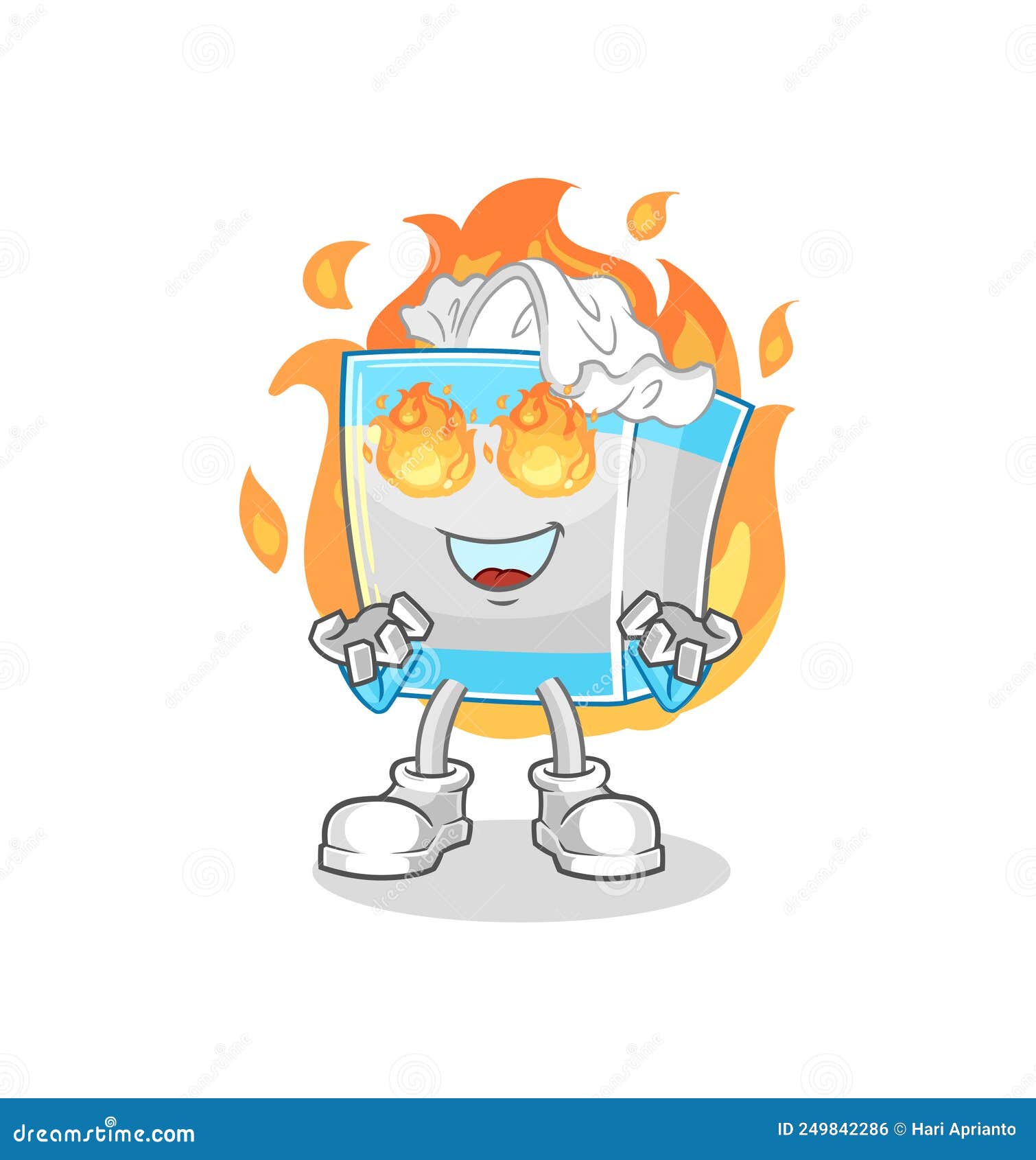 Tissue Box on Fire Mascot. Cartoon Vector Stock Vector - Illustration ...