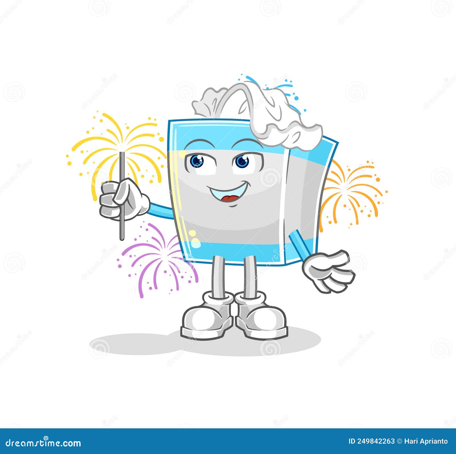 Tissue Box with Fireworks Mascot. Cartoon Vector Stock Vector ...