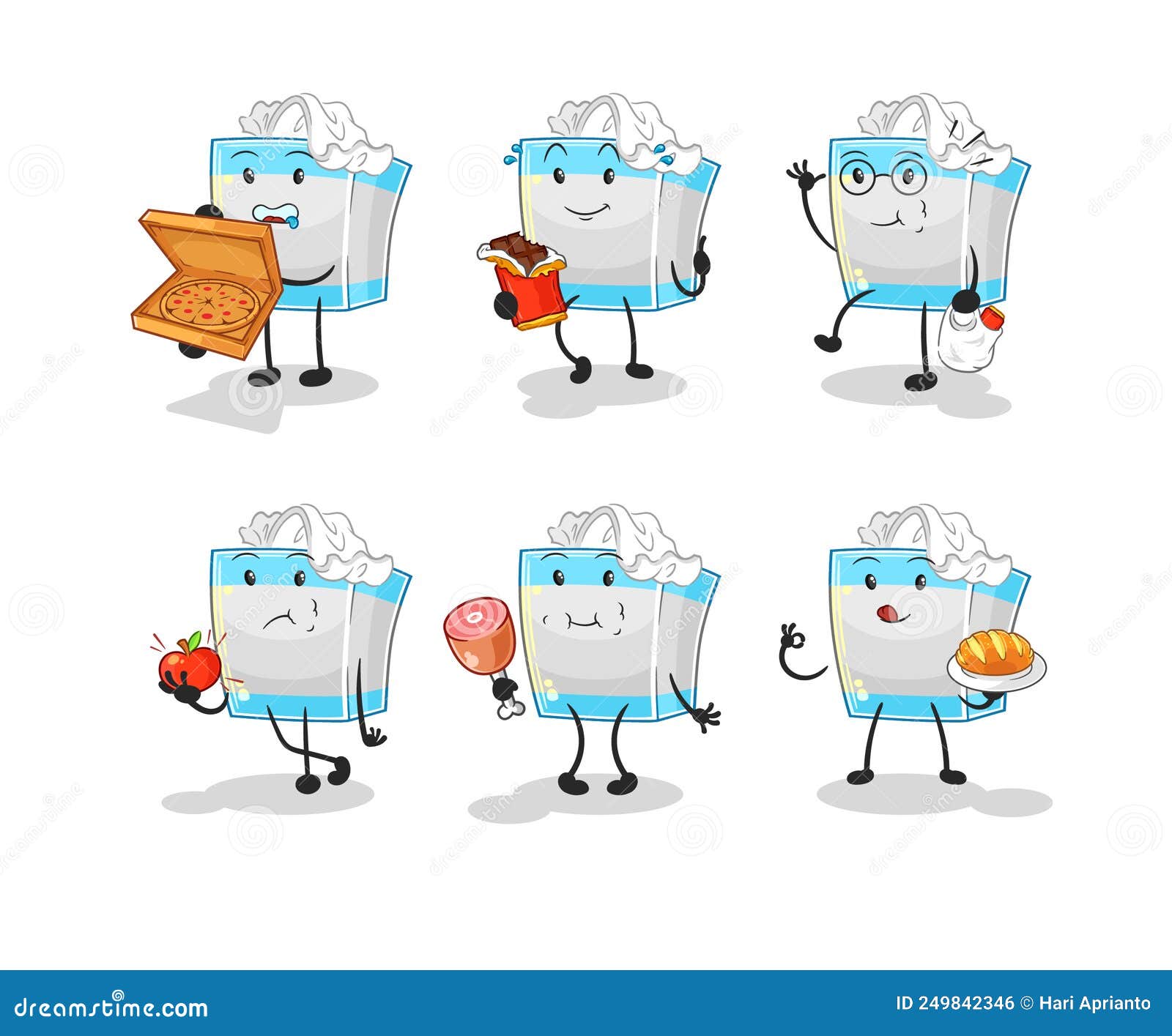 Tissue Box Food Set Character. Cartoon Mascot Vector Stock Vector ...