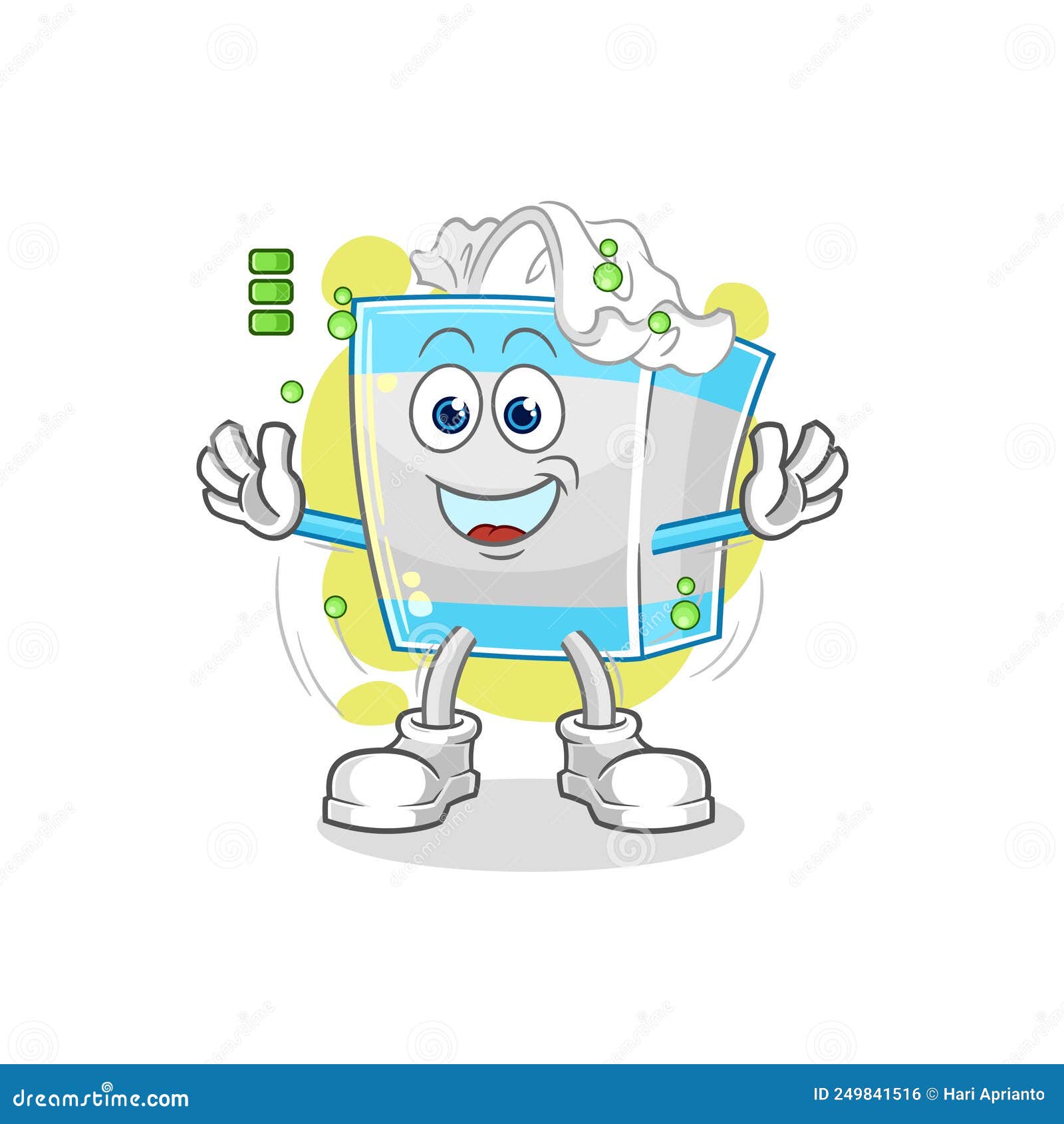Tissue Box Full Battery Character. Cartoon Mascot Vector Stock Vector ...