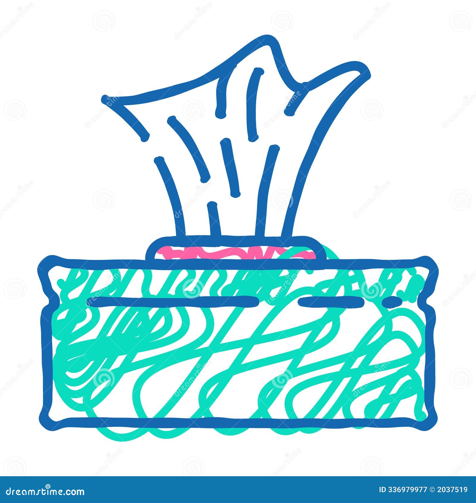 Tissue Box Icon Doodle Illustration Stock Vector - Illustration of ...