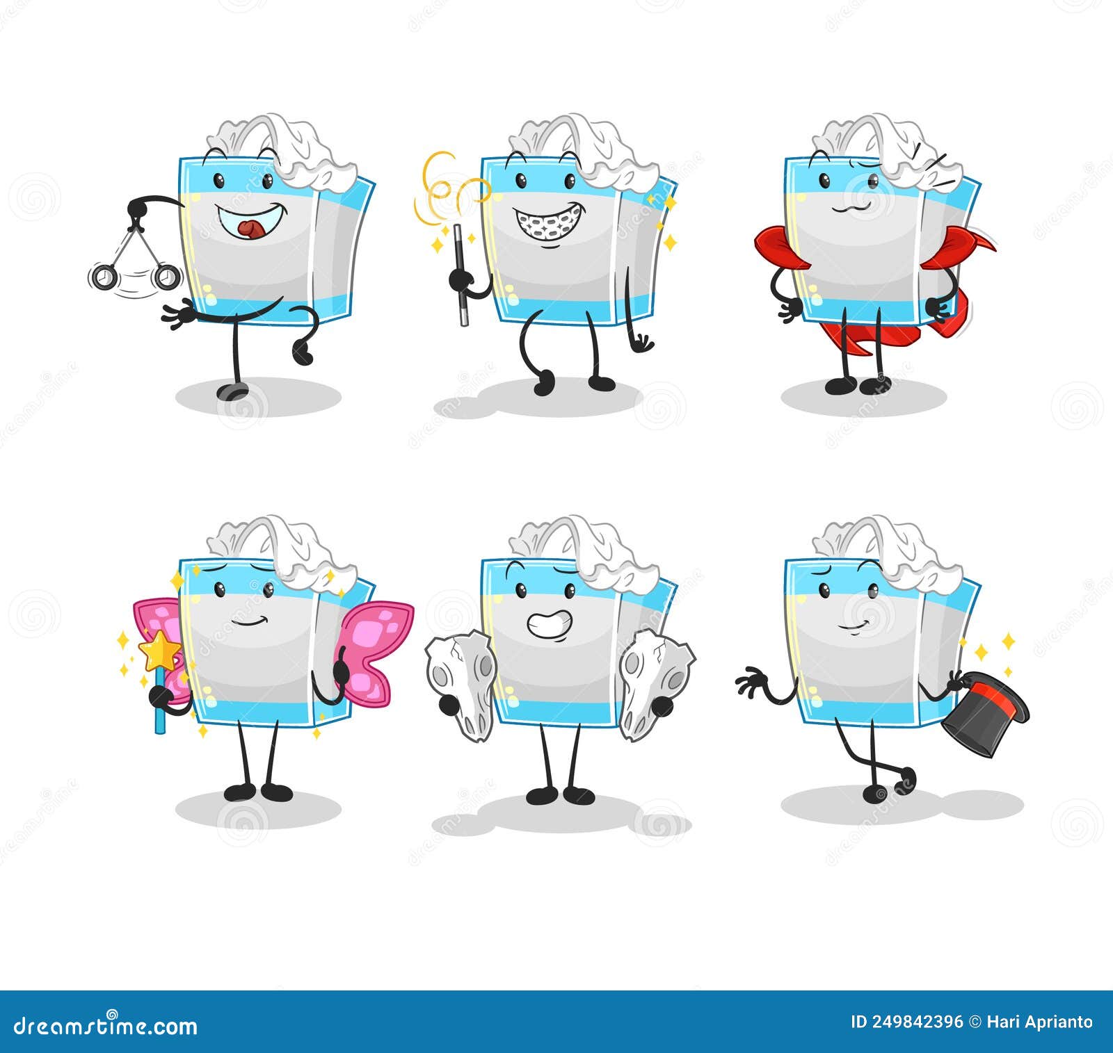 Tissue Box Magic Group Character. Cartoon Mascot Vector Stock Vector ...