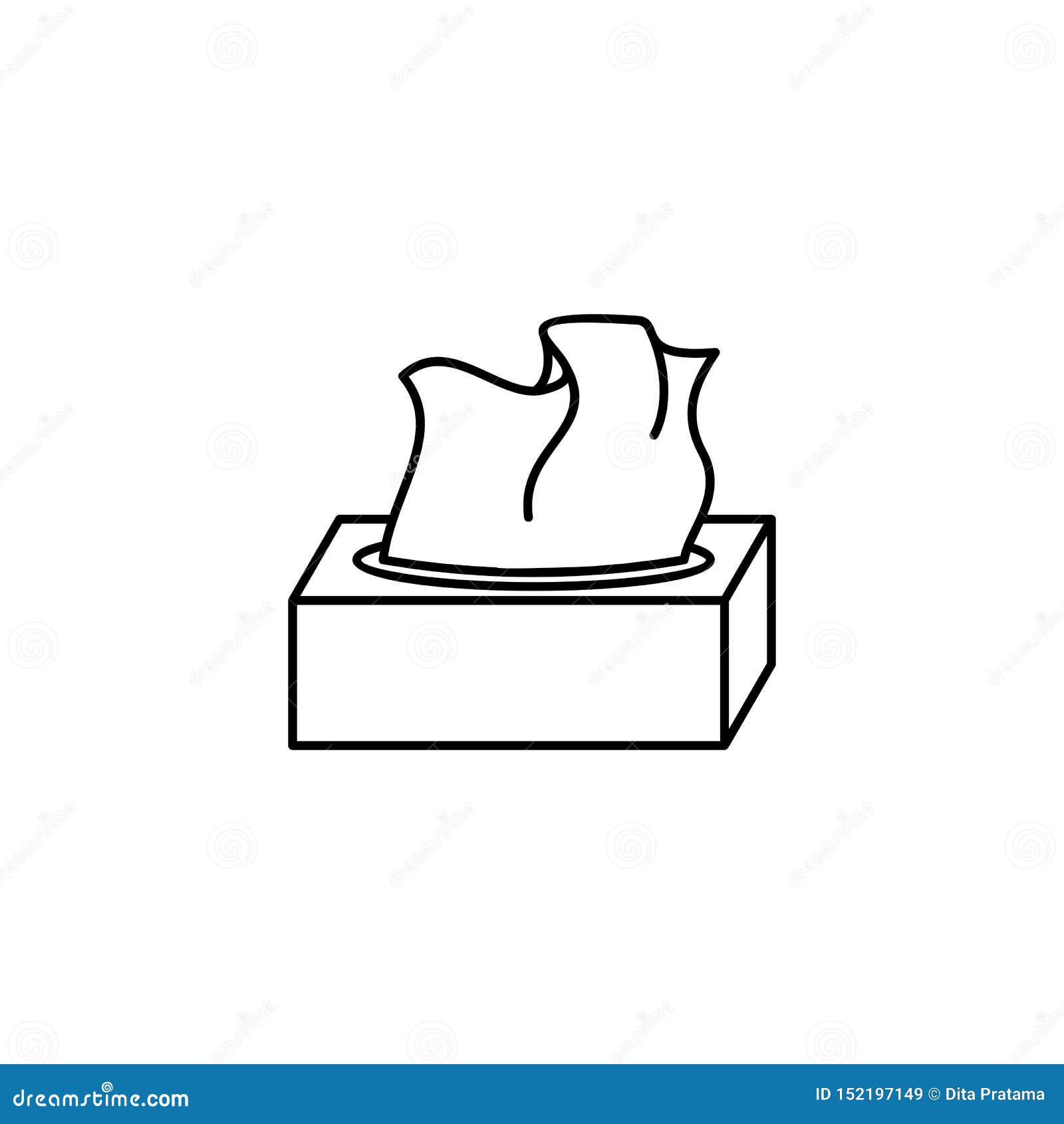 Tissue box outline icon. stock illustration. Illustration of icon ...