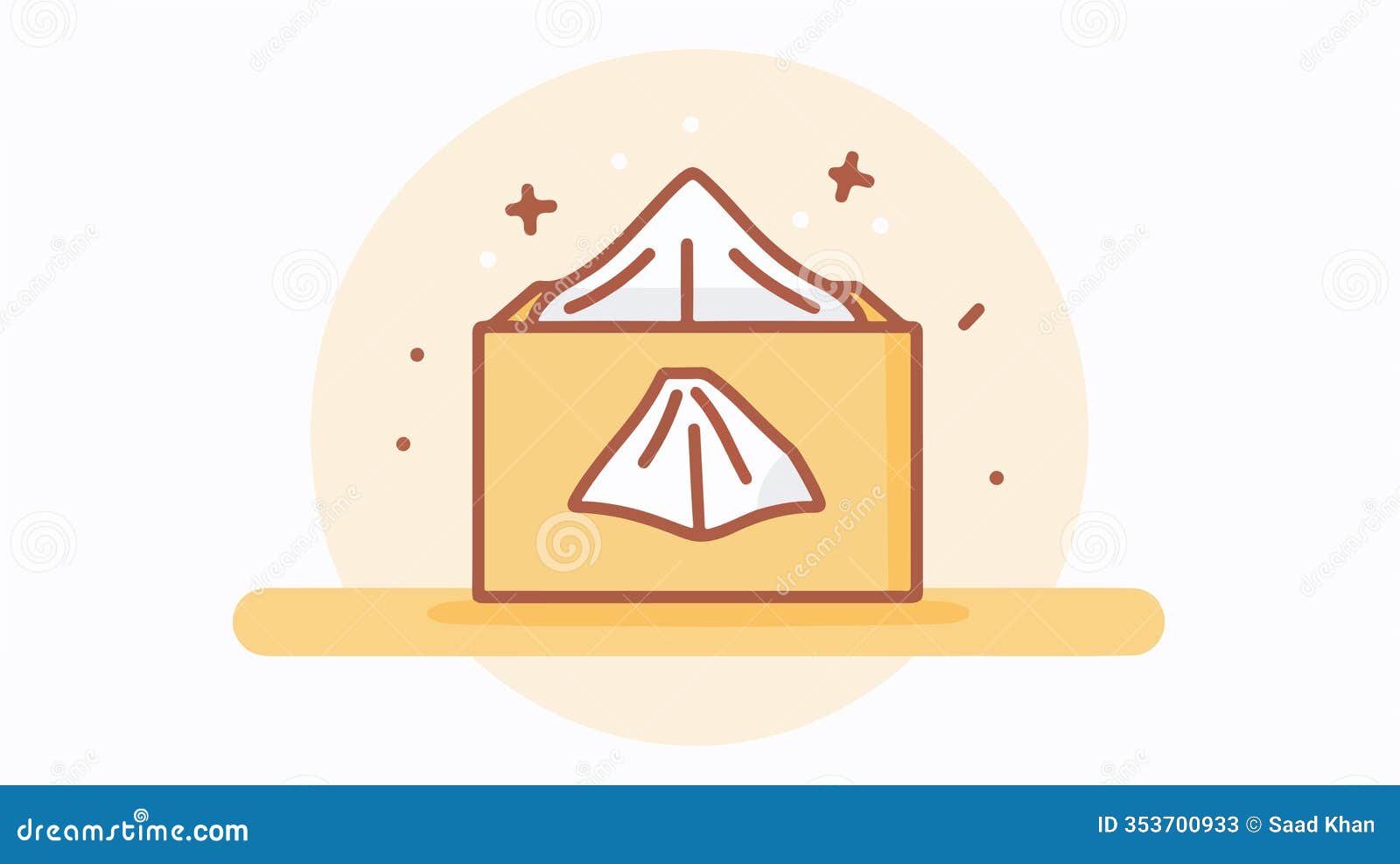 Tissue Box Outline Vector Illustration for Packaging Design and Graphic ...