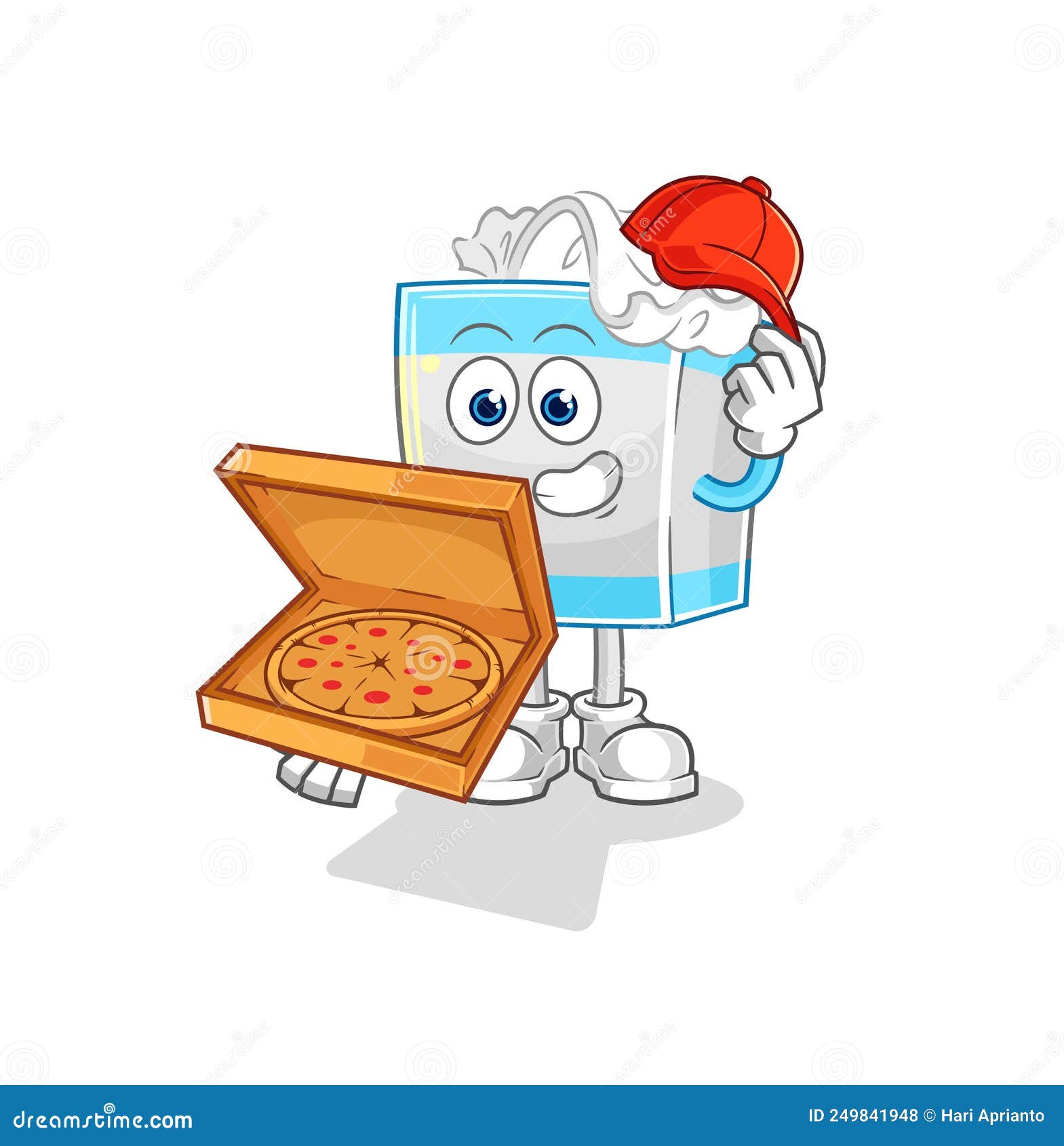 Tissue Box Pizza Delivery Boy Vector. Cartoon Character Stock Vector ...