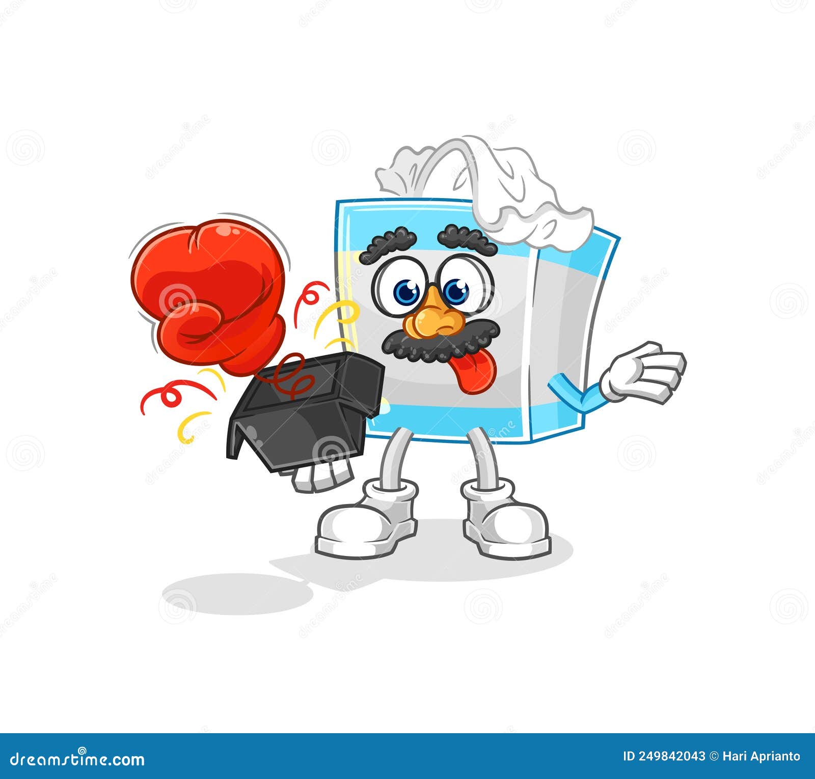 Tissue Box Prank Glove in the Box. Cartoon Mascot Stock Vector ...