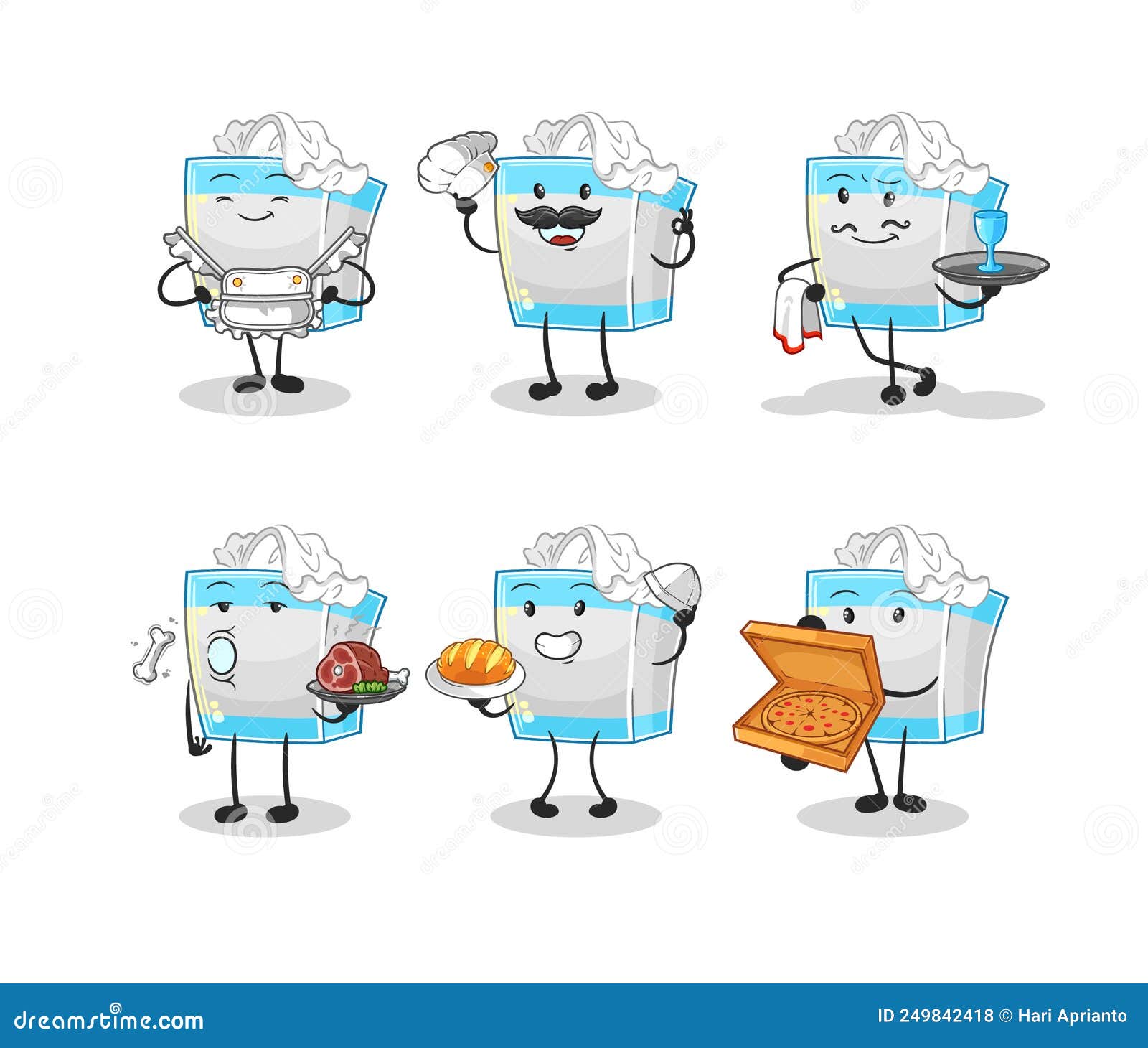 Restaurant Group Vector Cartoon Illustration Busboy, Chef, Waiter ...