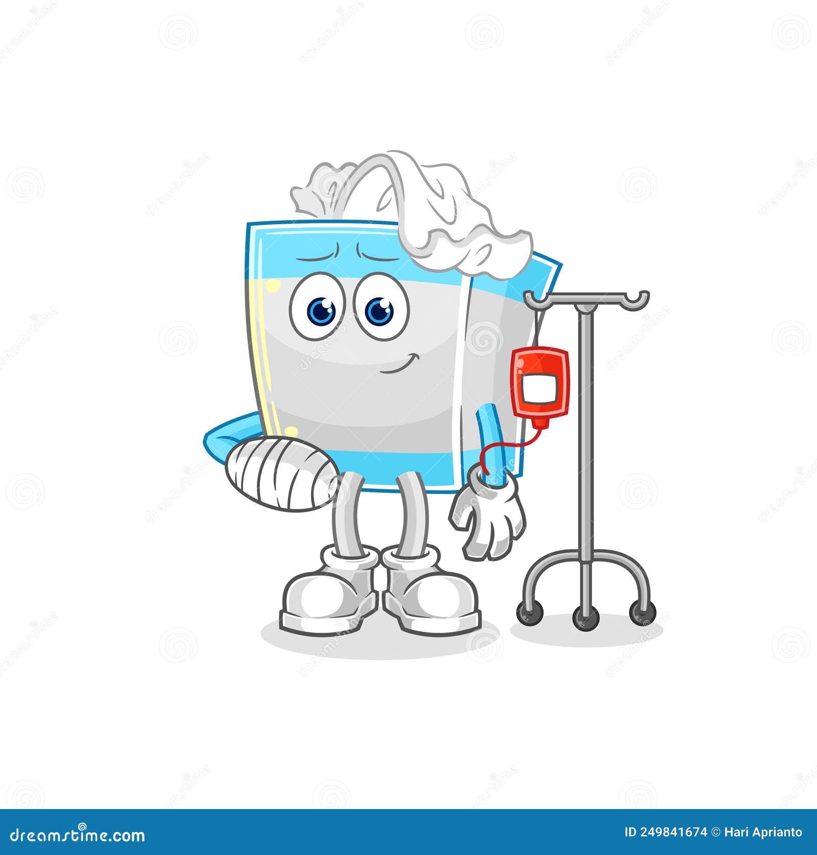 Tissue Box Sick in IV Illustration. Character Vector Stock Vector ...