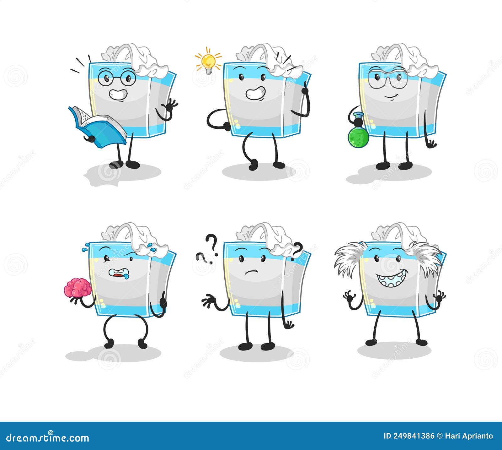 Tissue Box Thinking Group Character. Cartoon Mascot Vector Stock Vector ...