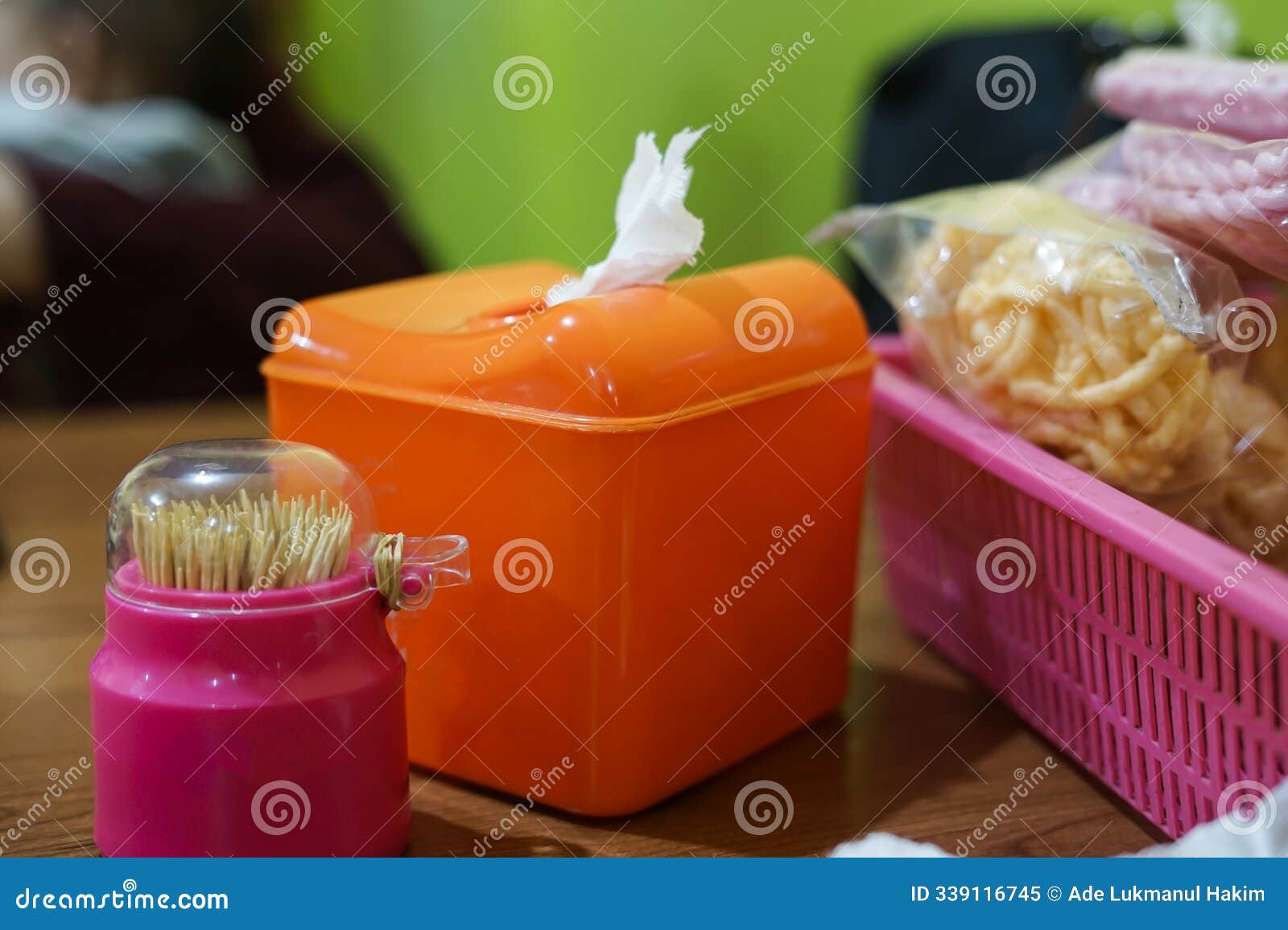 Tissue Box and Toothpick in Restaurant Stock Image - Image of domestic ...