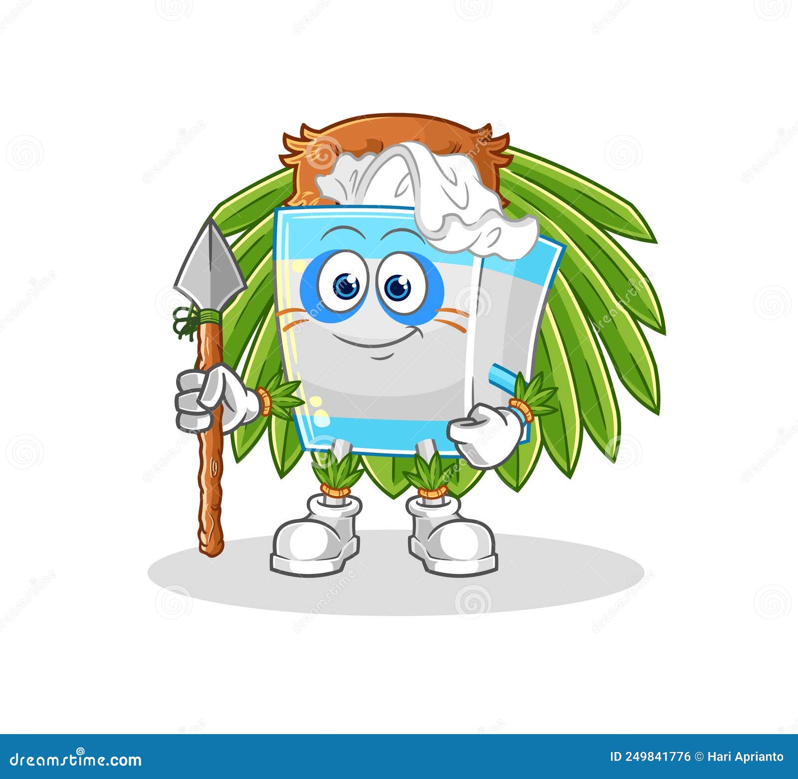 Tissue Box Tribal Man Mascot. Cartoon Vector Stock Vector ...