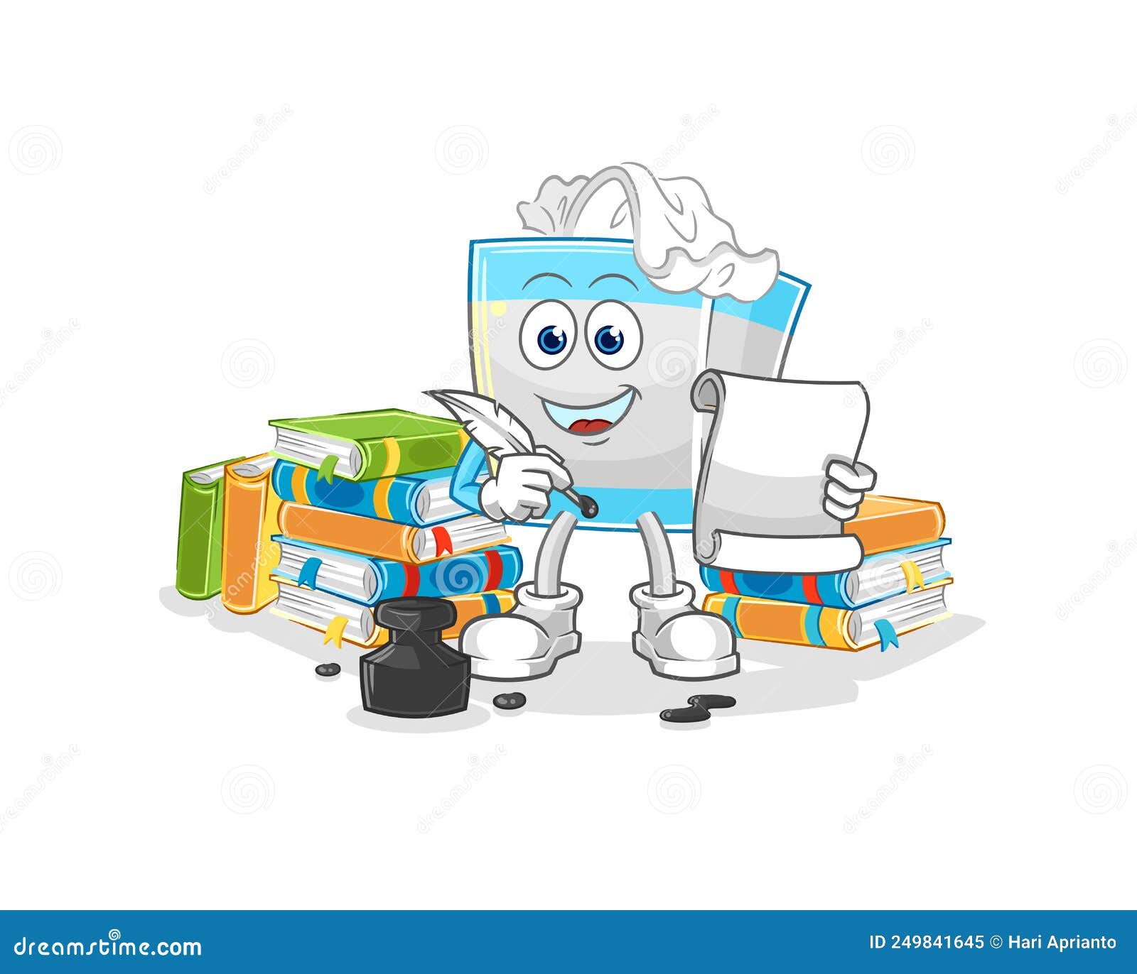 Tissue Box Writer Vector. Cartoon Character Stock Illustration ...