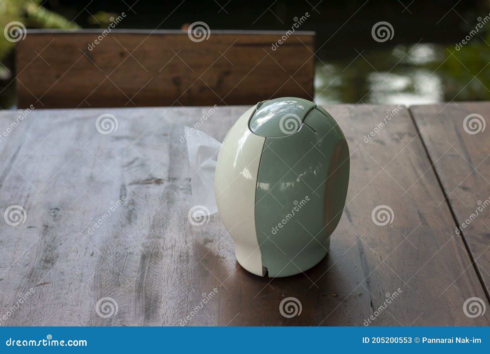Tissue Boxes Placed on the Wooden Table. Stock Image - Image of ...