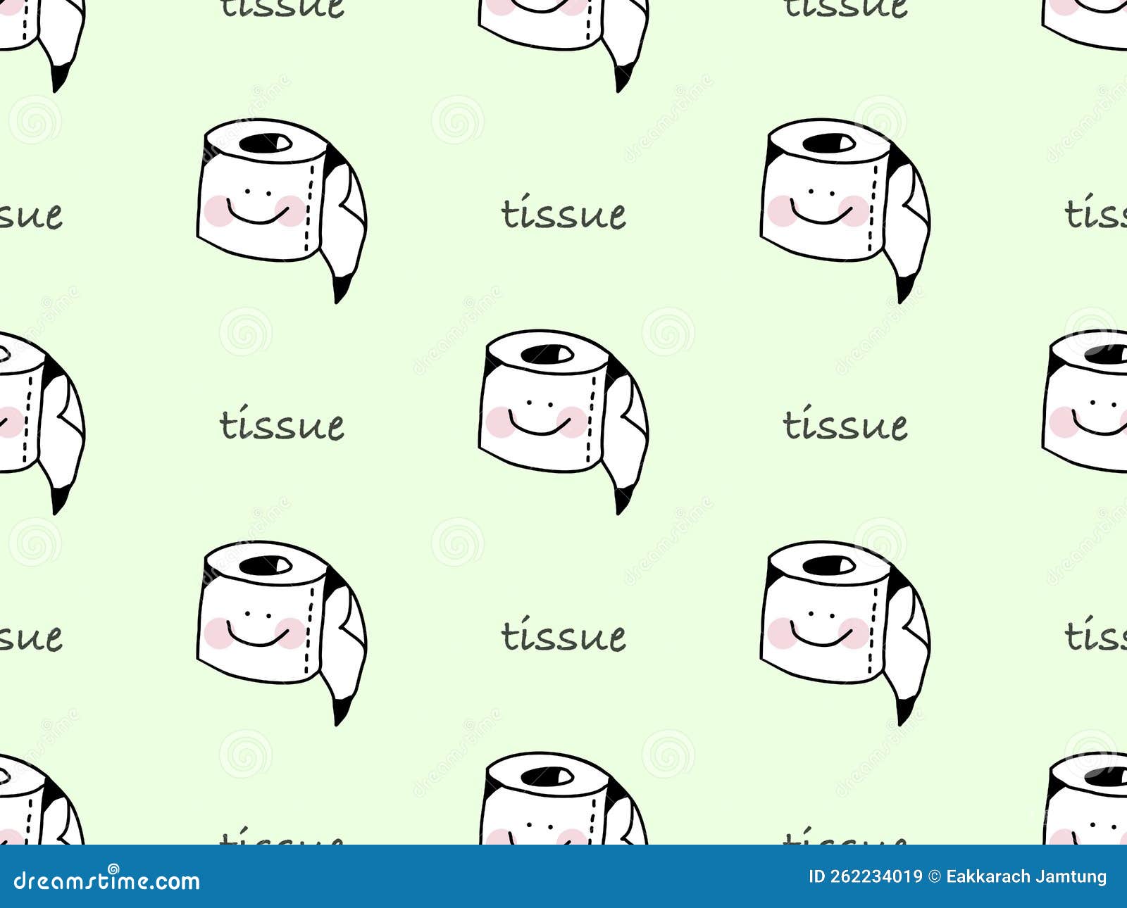 Tissue Seamless Pattern on Green Background Stock Vector - Illustration ...