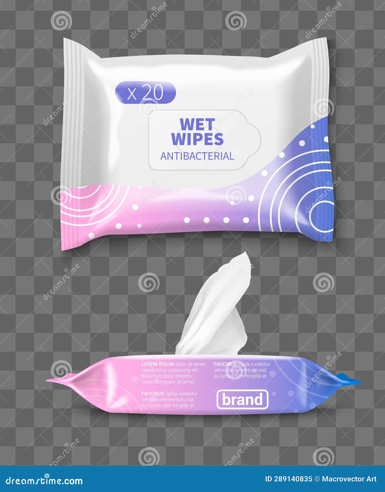 Wet Tissues Packaging Mockup Isolated On White Background Stock Image ...