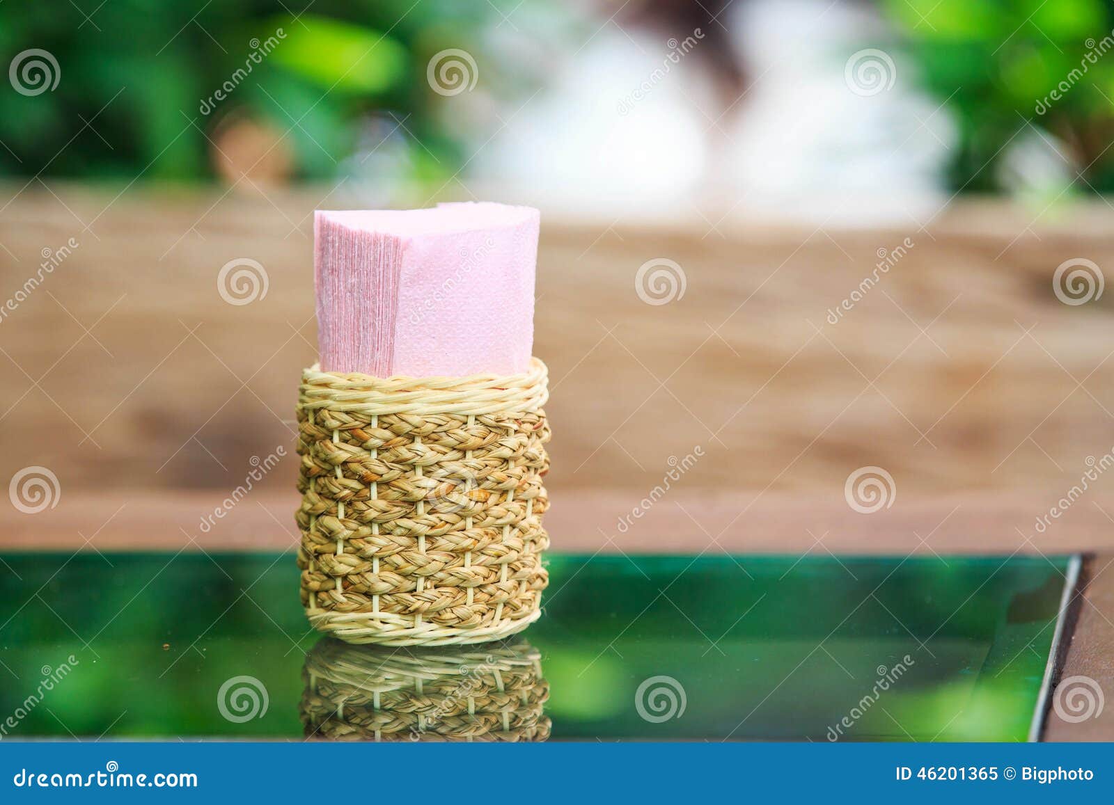 Tissue Paper Box on Glass Table in Restaurant Stock Image - Image of ...