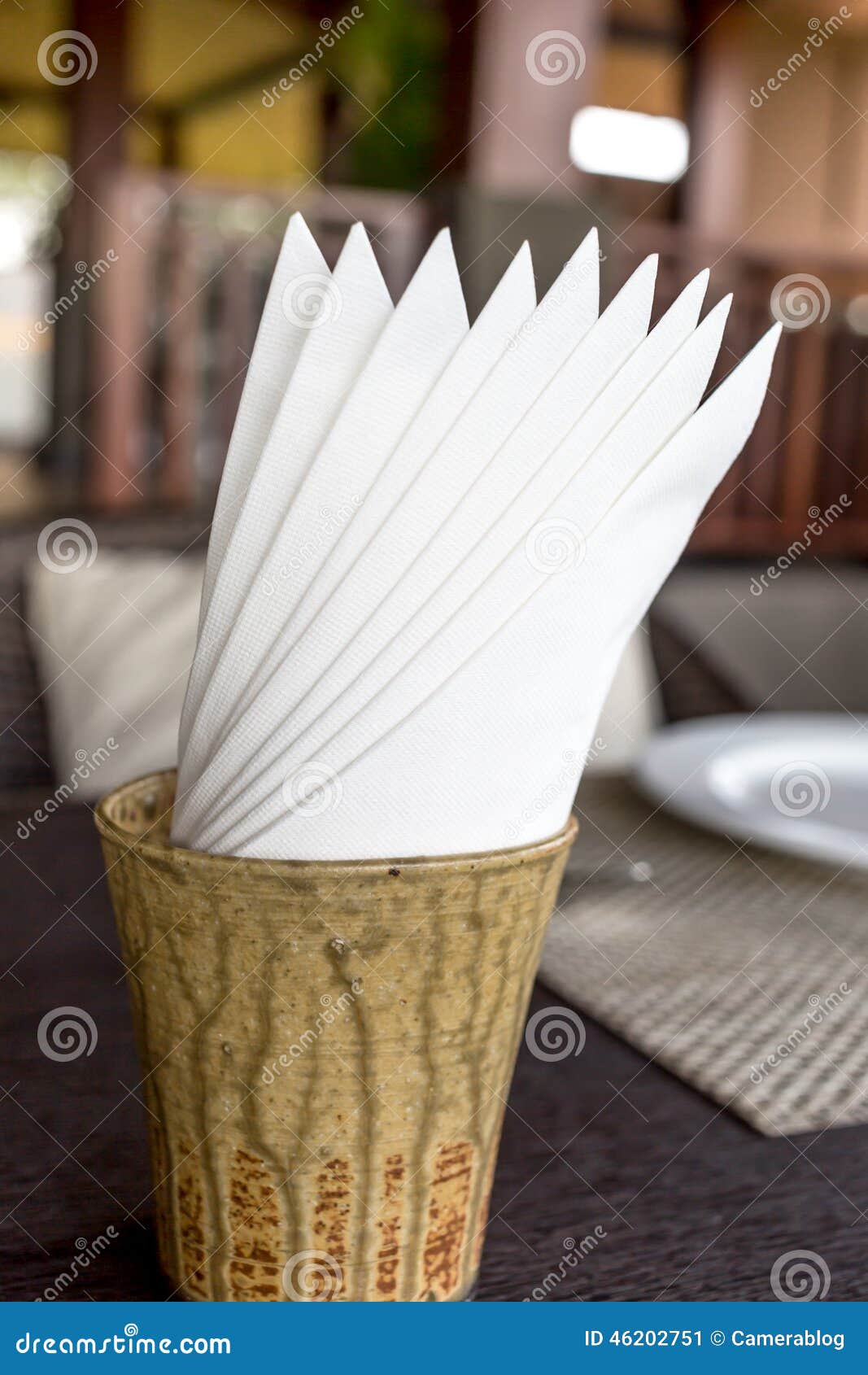 Tissue paper in the glass stock image. Image of dinnerware - 46202751
