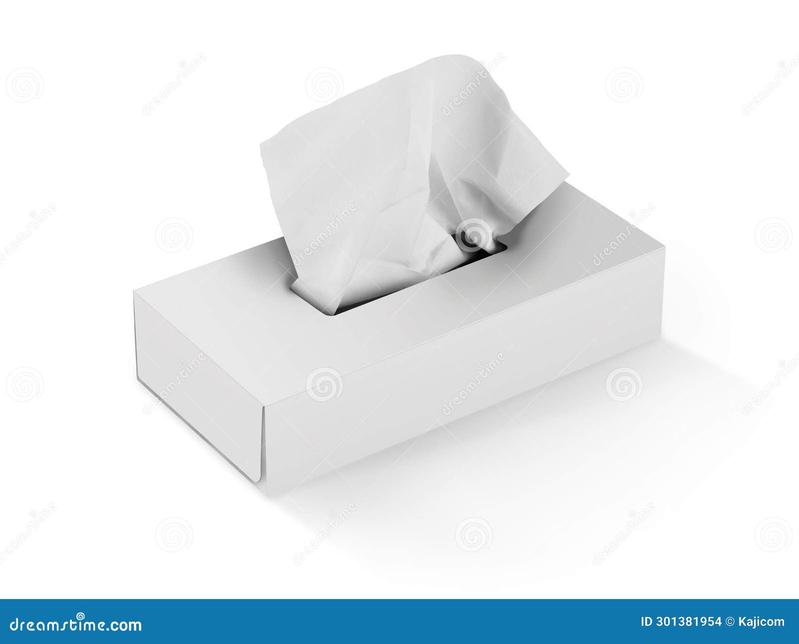 Tissue Paper Package Box Mockup Isolated on White Background: 3D ...