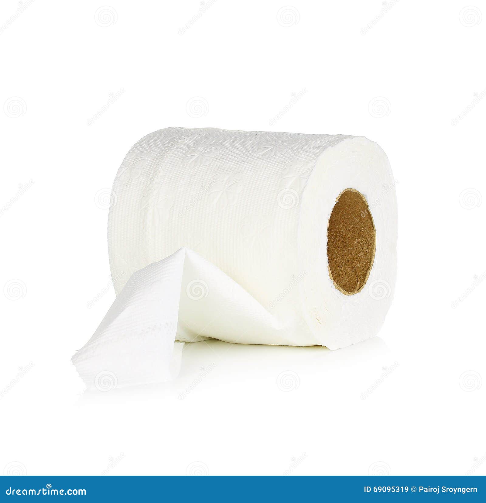 Tissue Paper Roll on White Background. Stock Image - Image of sheet ...