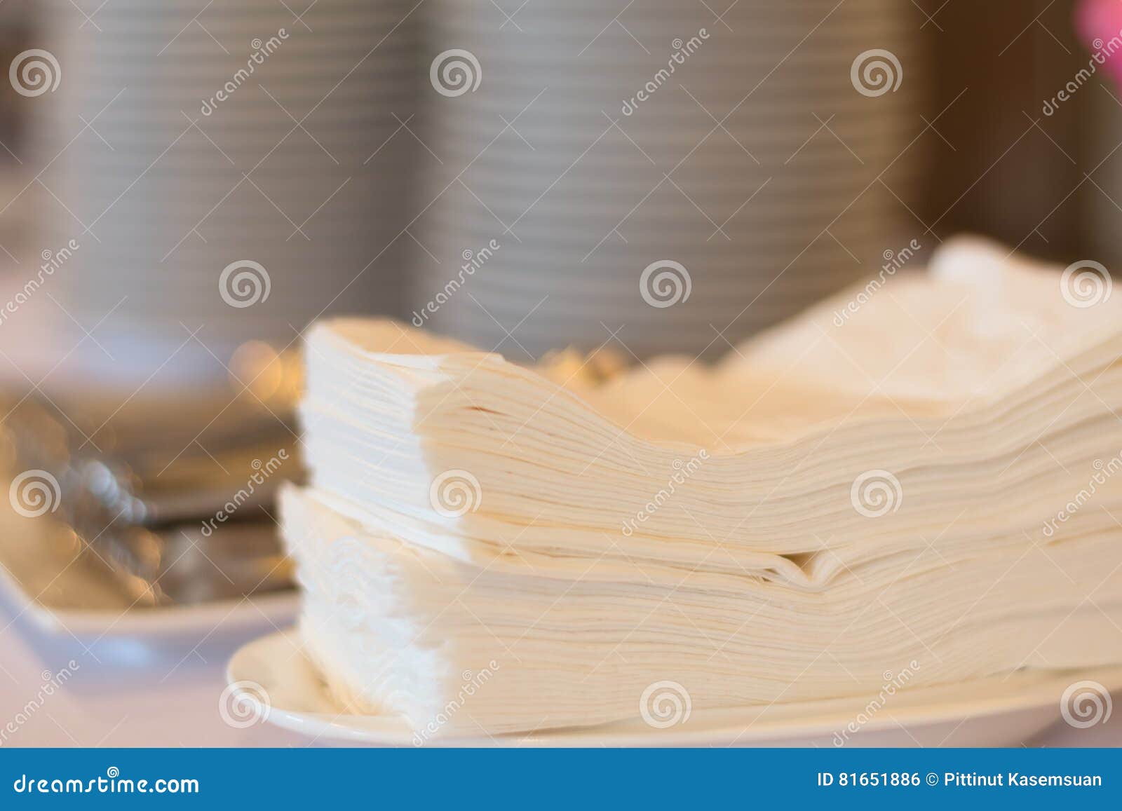 Tissue Paper on Table in Restaurant,selective Focus Stock Photo - Image ...