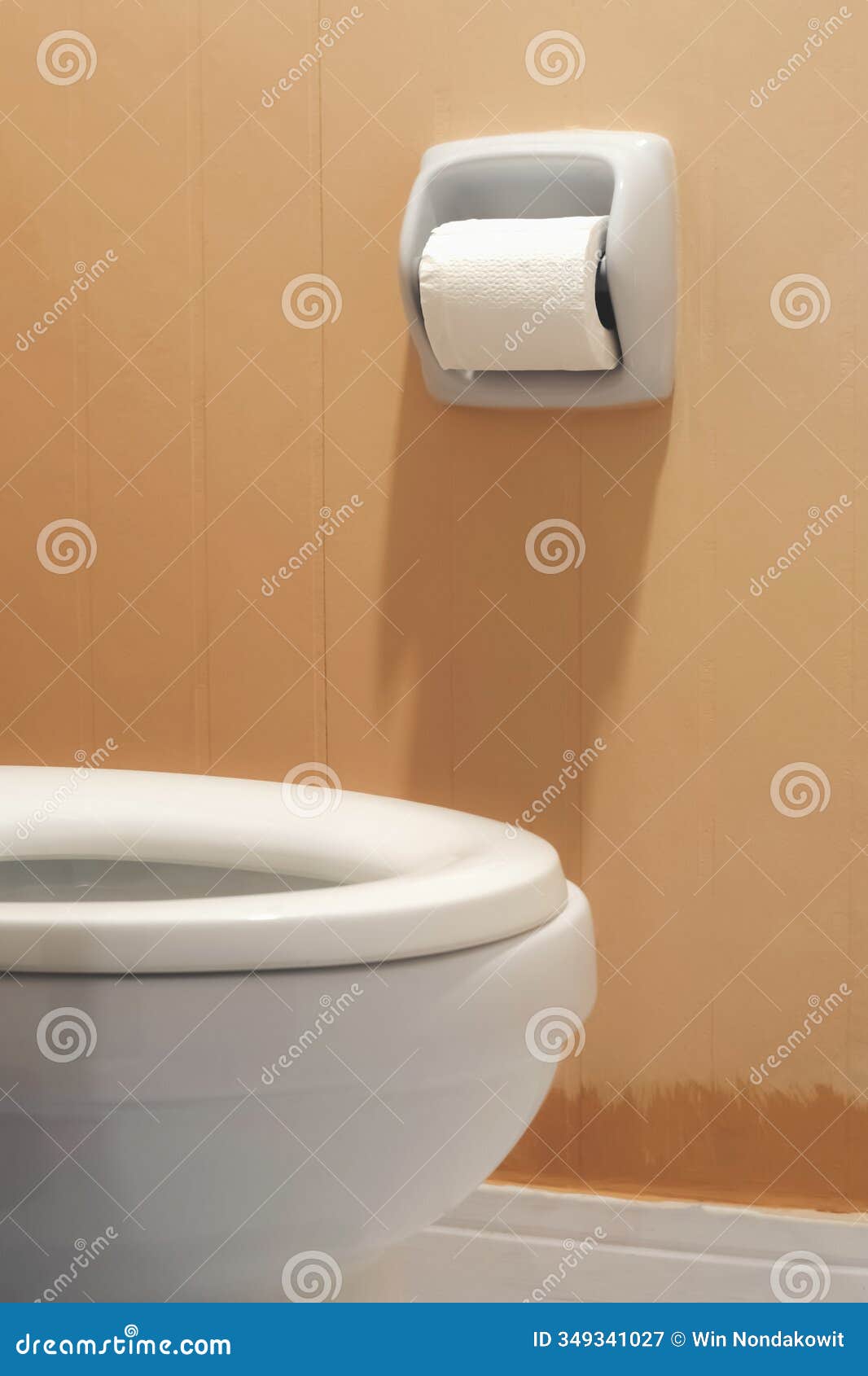 Tissue paper in toilet stock image. Image of wipe, routine - 349341027