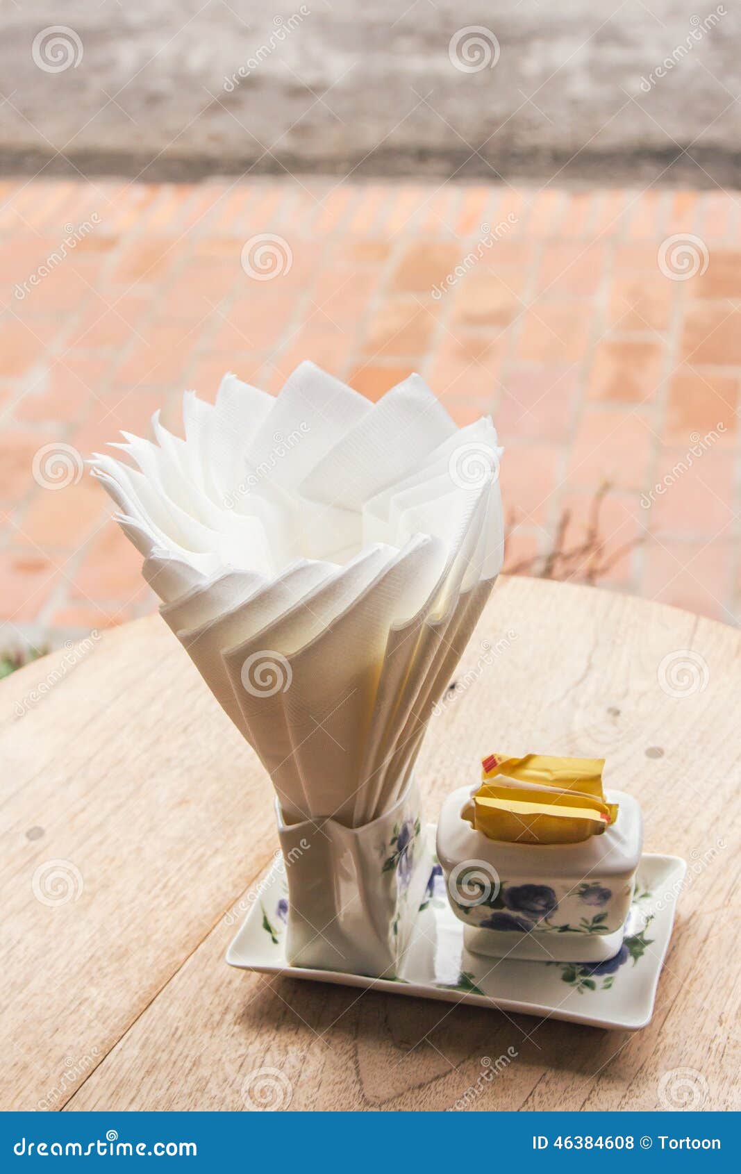 Tissue paper on wood table stock photo. Image of tissue - 46384608