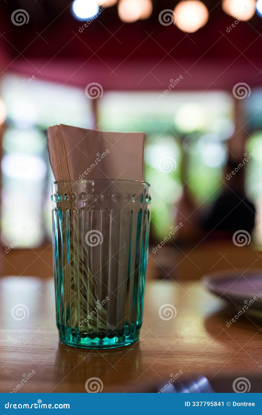 Tissue Paper in Table Dinner Restaurant Stock Image - Image of hand ...