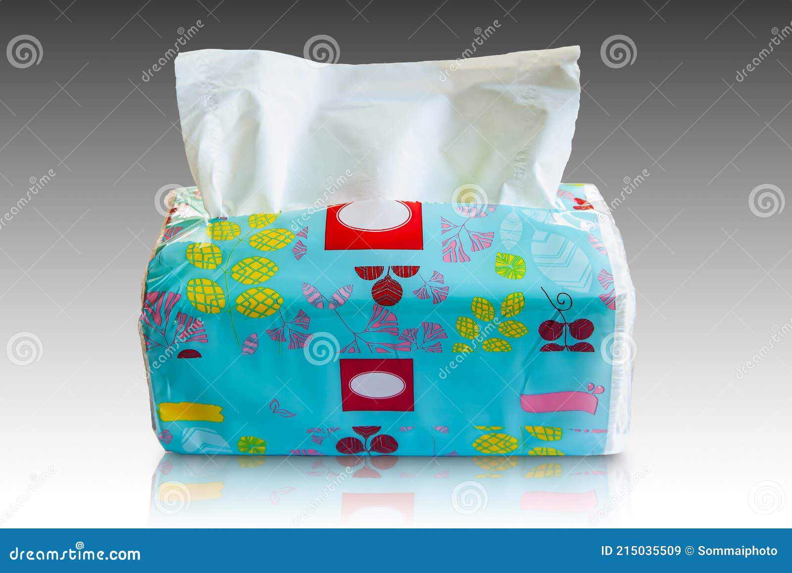 Tissue Paper Wrapped in Plastic, Empty Labels and No Text Stock Image ...