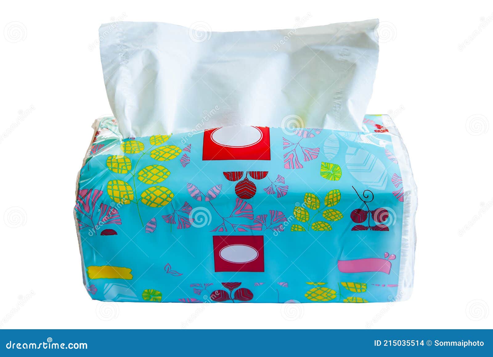 Tissue Paper Wrapped in Plastic, Empty Labels and No Text Stock Photo ...