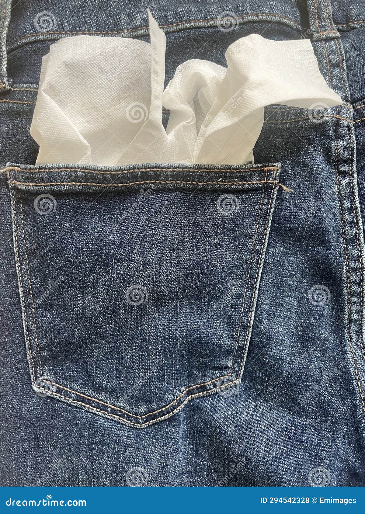 Tissue in Back Pocket of Jeans Stock Photo - Image of pants, trousers ...