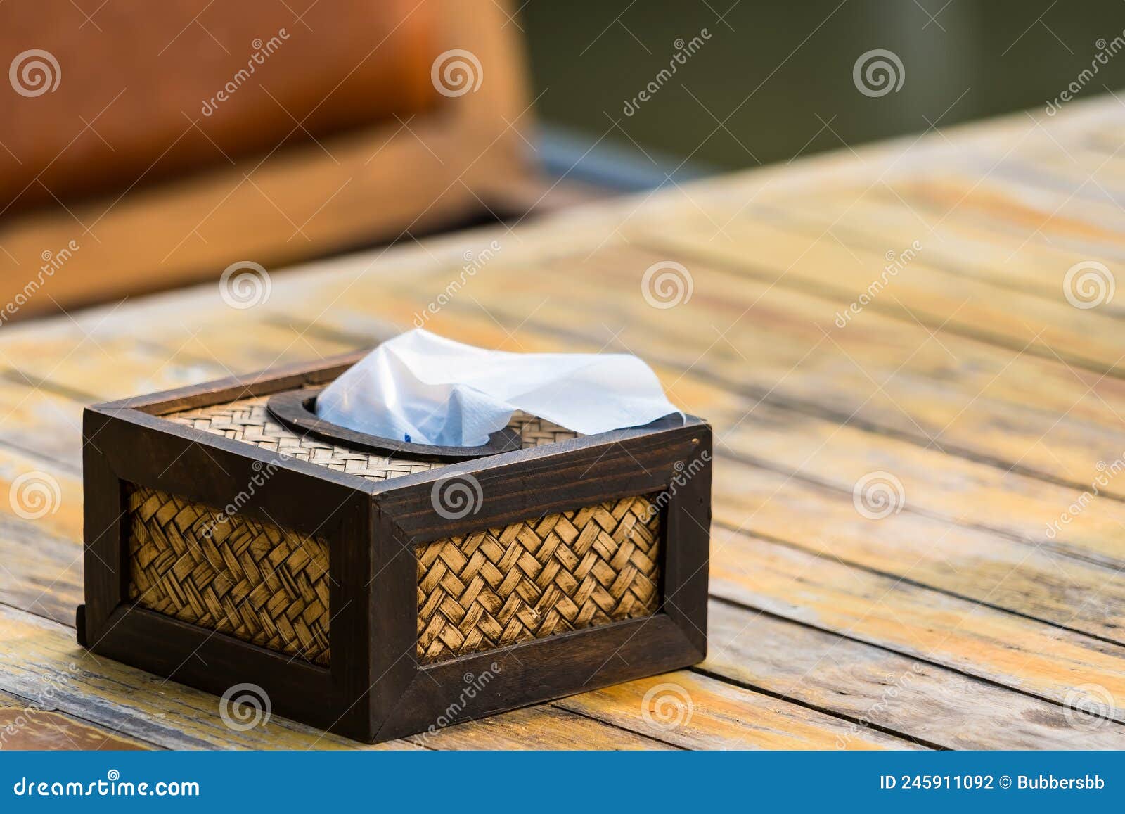 Tissues on the Table in a Restaurant Stock Photo - Image of pull ...