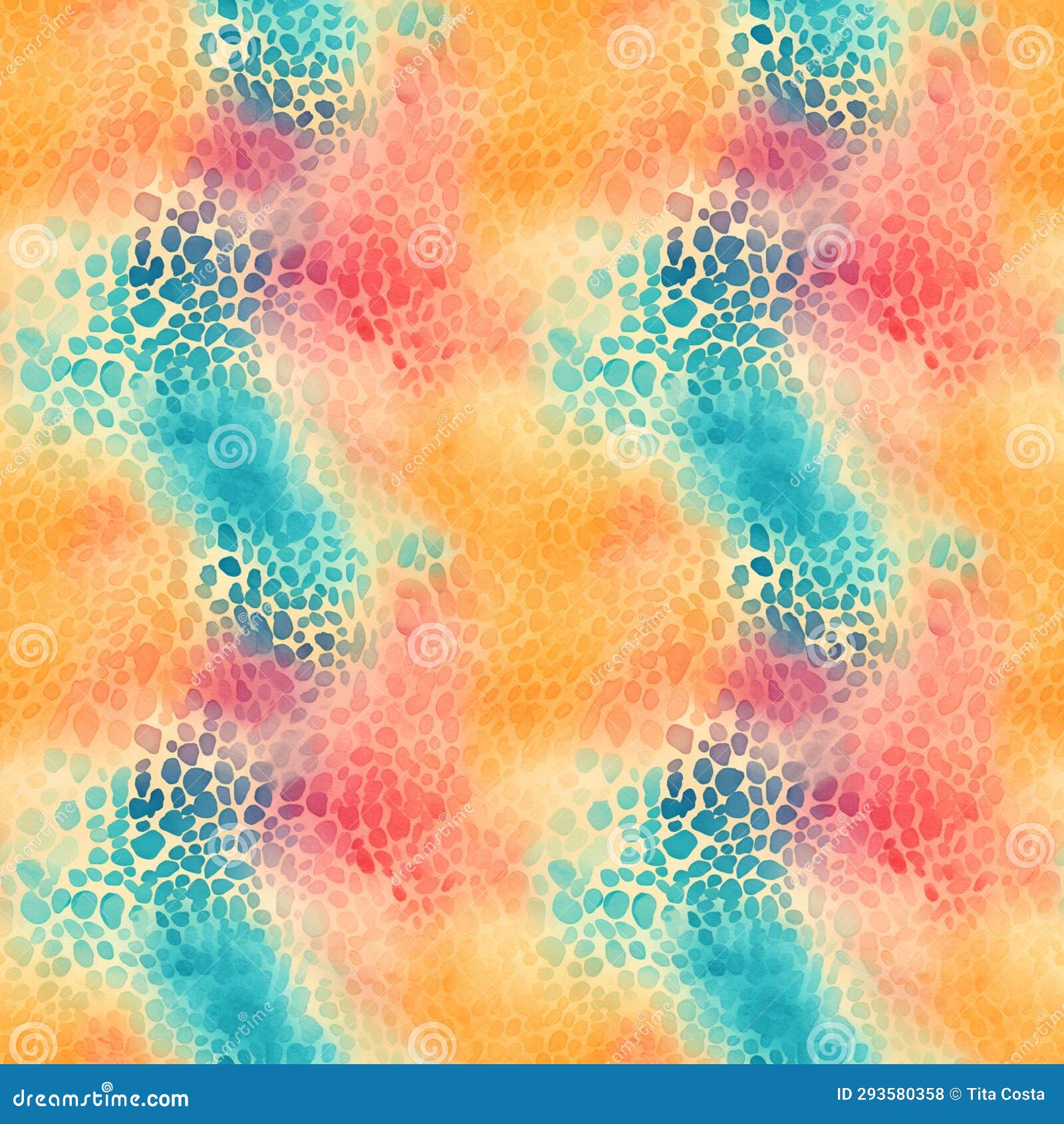 Ai Rendered Seamless Repeat Pattern with Wiggly Lines of Dotted Colours ...