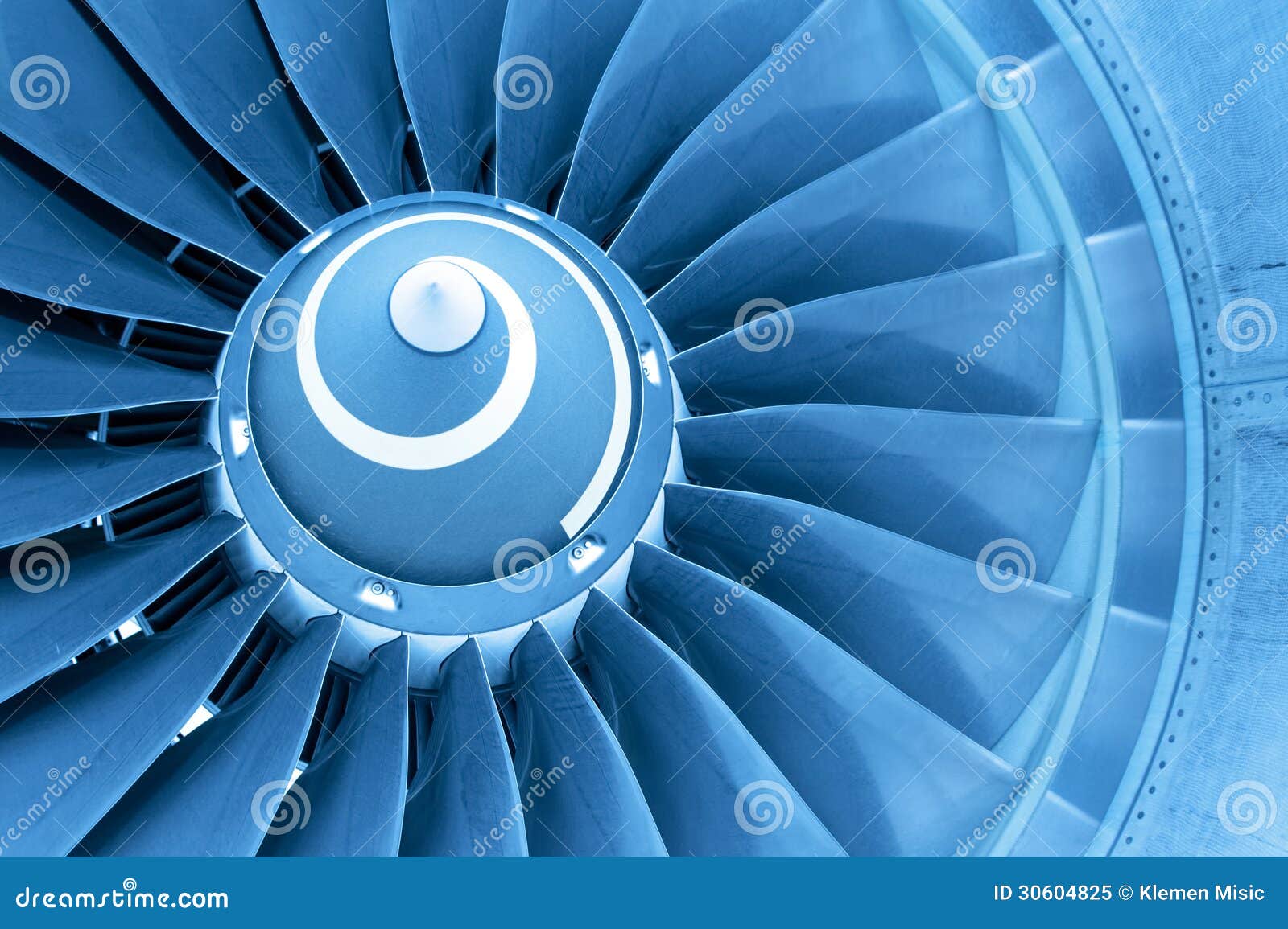 Titan Blades of Jet Plane Engine, Blue Light Stock Image - Image of ...