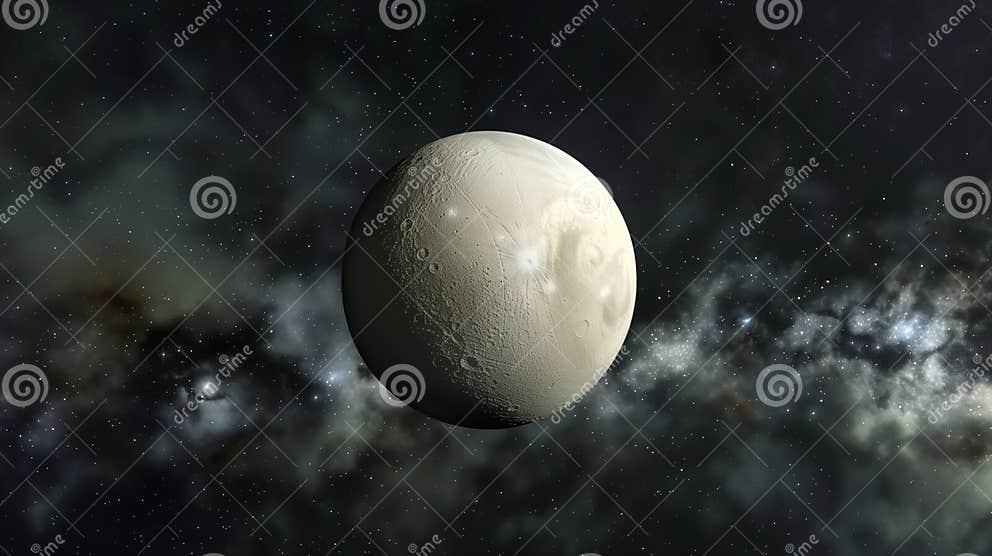 Titan Moon in Space Realistic 3D Render Stock Illustration ...