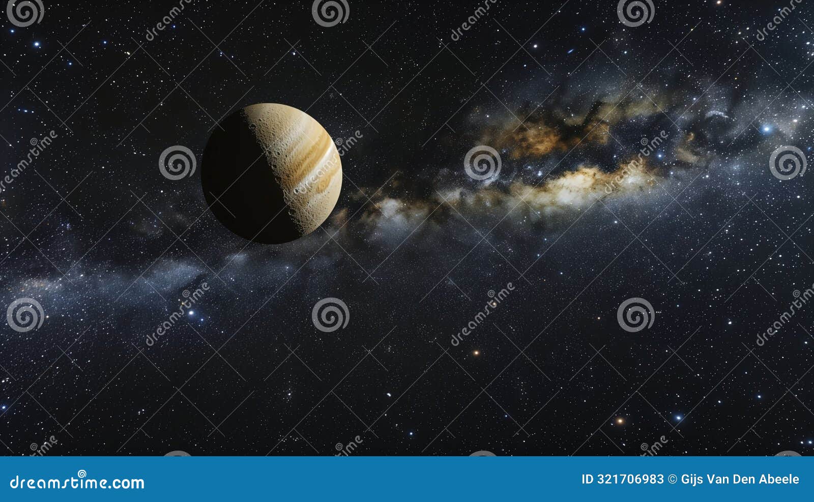 Titan Moon in Space Realistic 3D Render Stock Illustration ...