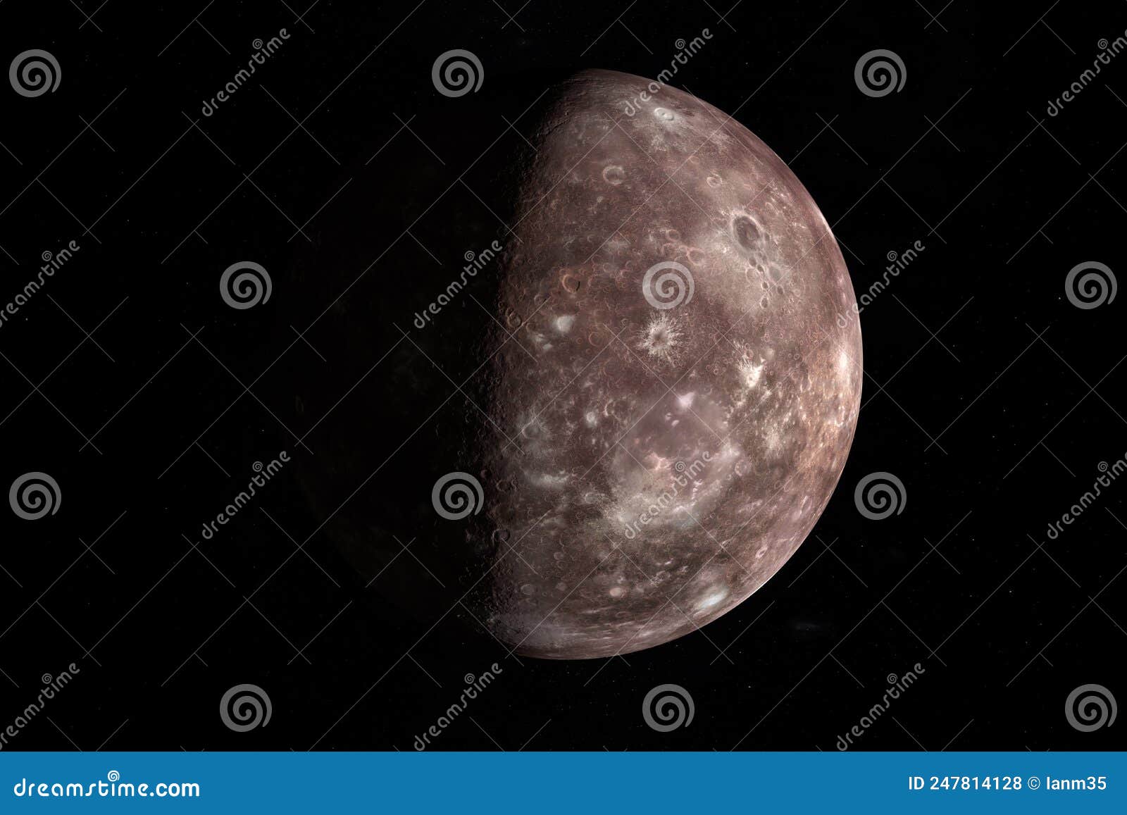Titania Moon, Natural Satellite of Uranus Planet, in the Outer Space ...